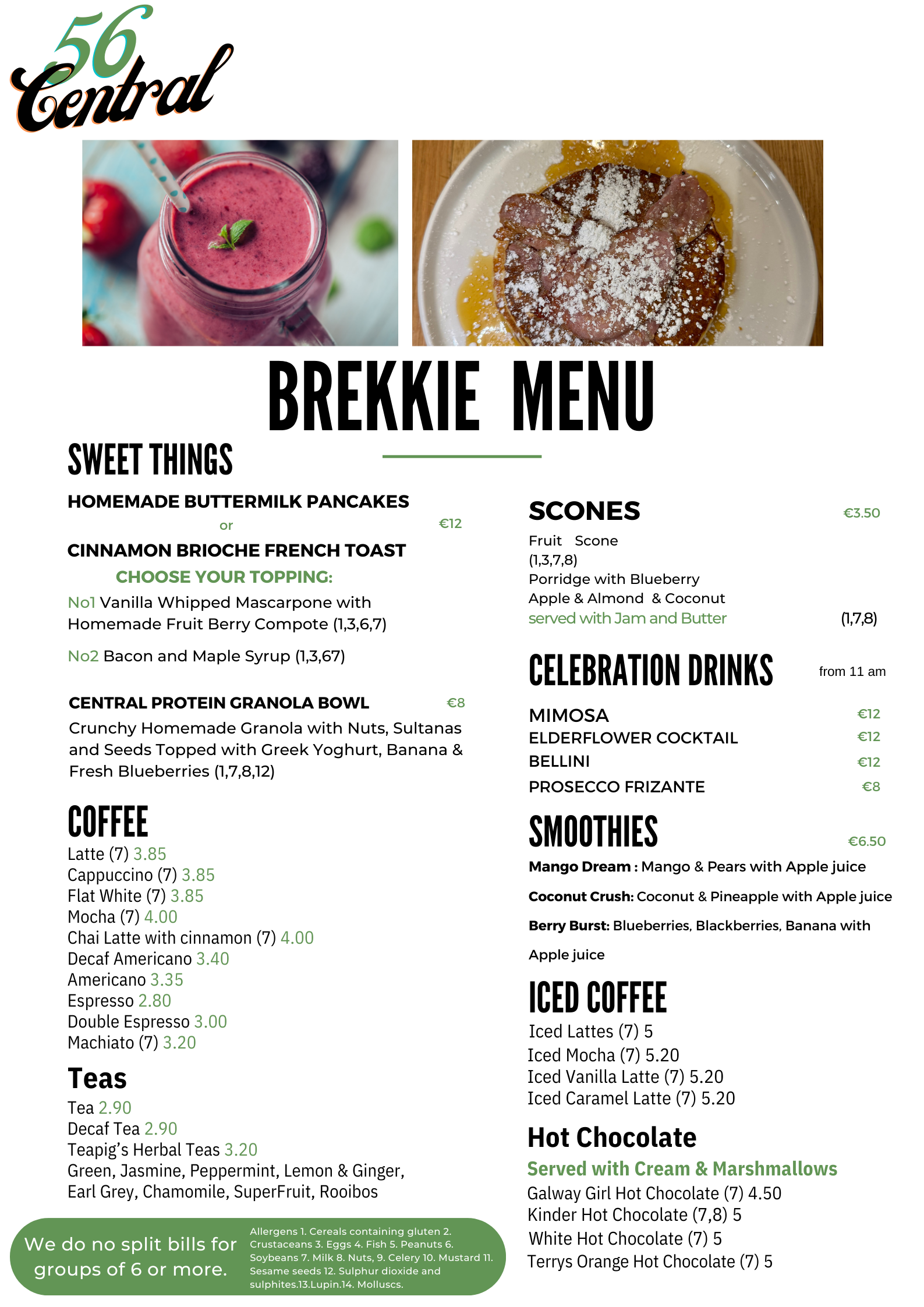 56 Central Menu | Galway's Exciting New Restaurant — 56 Central
