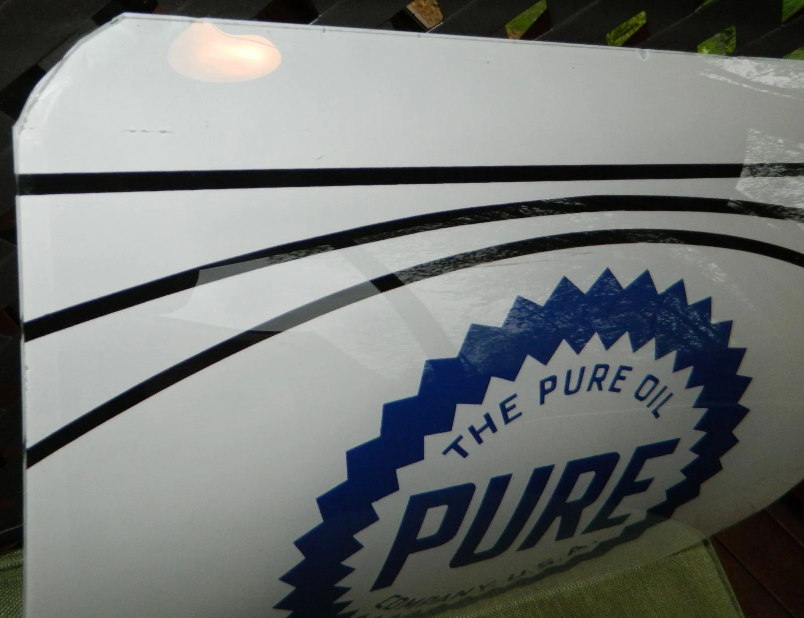 Pure Oil Co National 38 Gas Pump Curved Glass Lens Pump Plate Sign ...