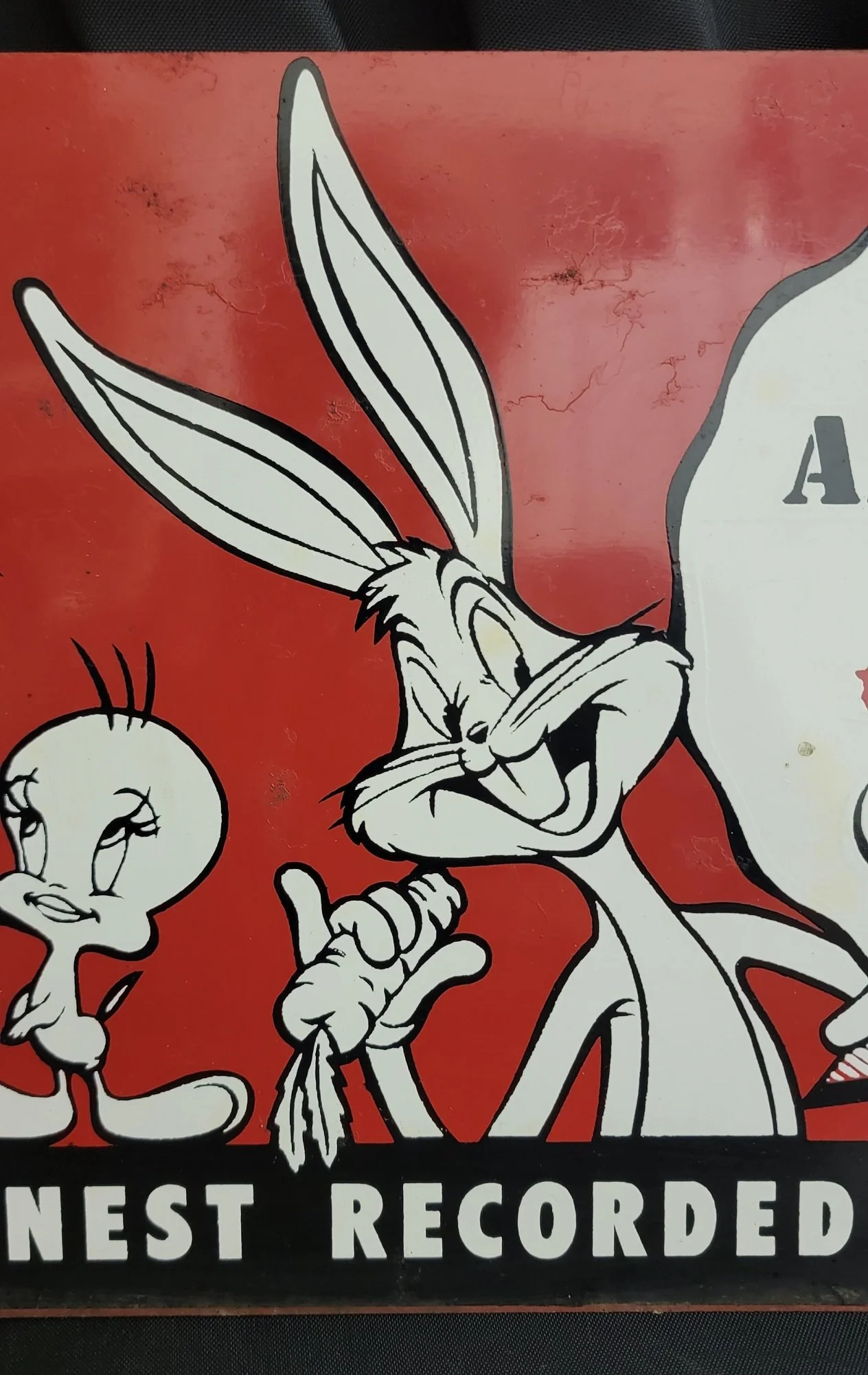 1950's Capitol Records Bugs Bunny Mickey Mouse Bozo Record Rack Sign ...