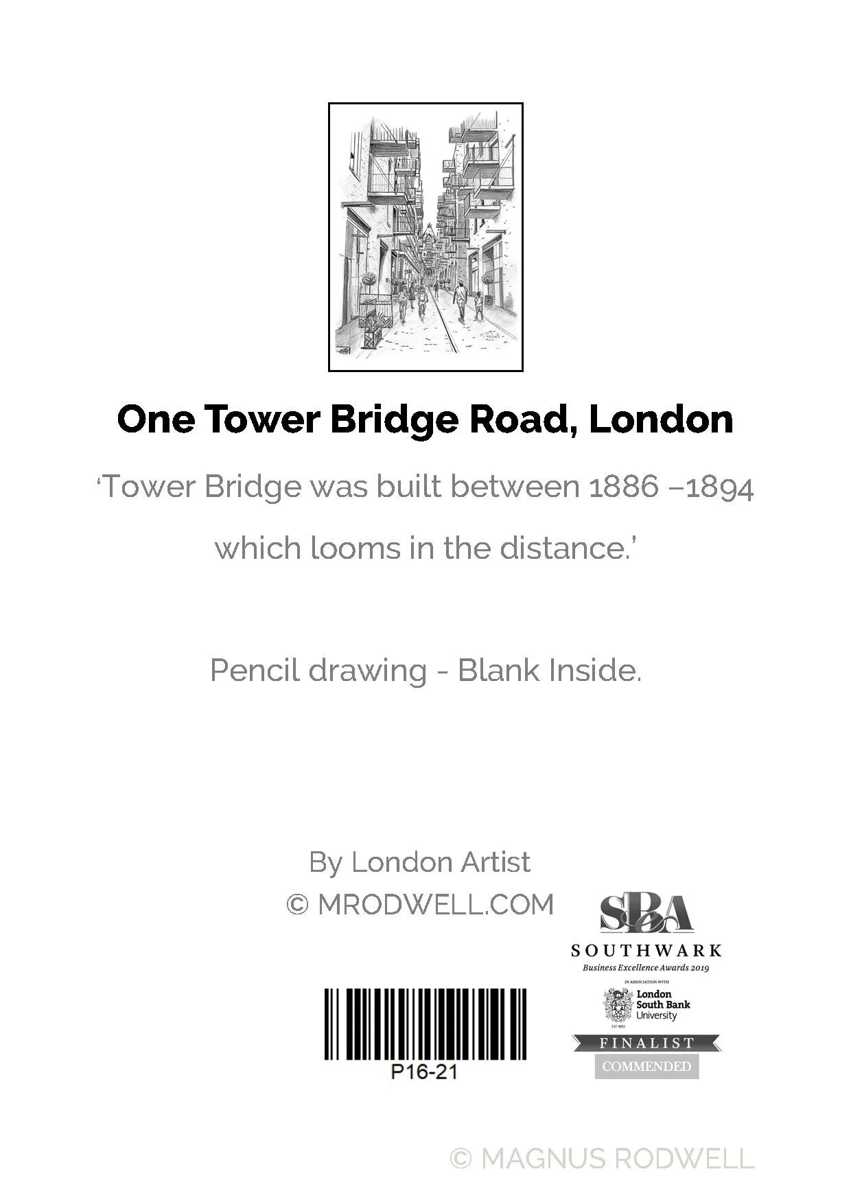 One Tower Bridge - Greeting Cards- LONDON ARTIST | M.RODWELL
