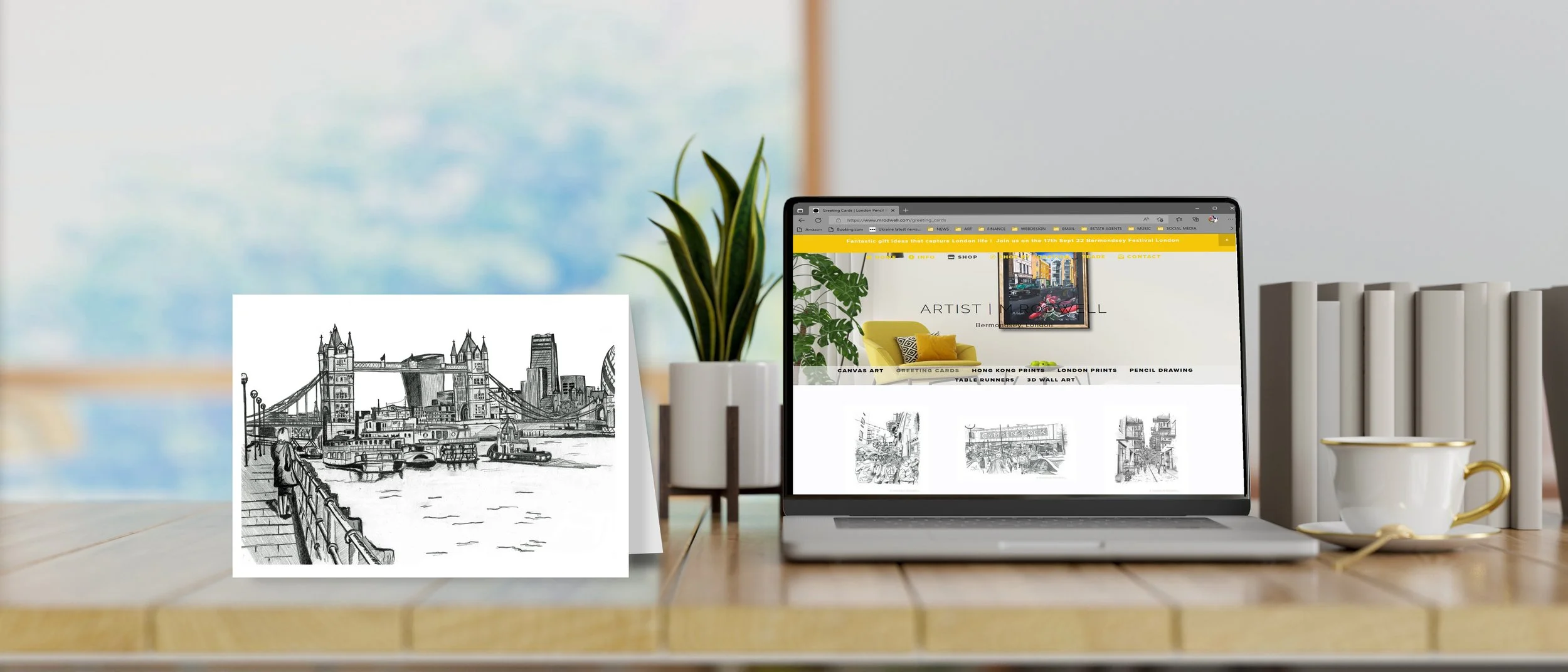 Tower Bridge | Greeting Card | Best Buy- LONDON ARTIST | M.RODWELL