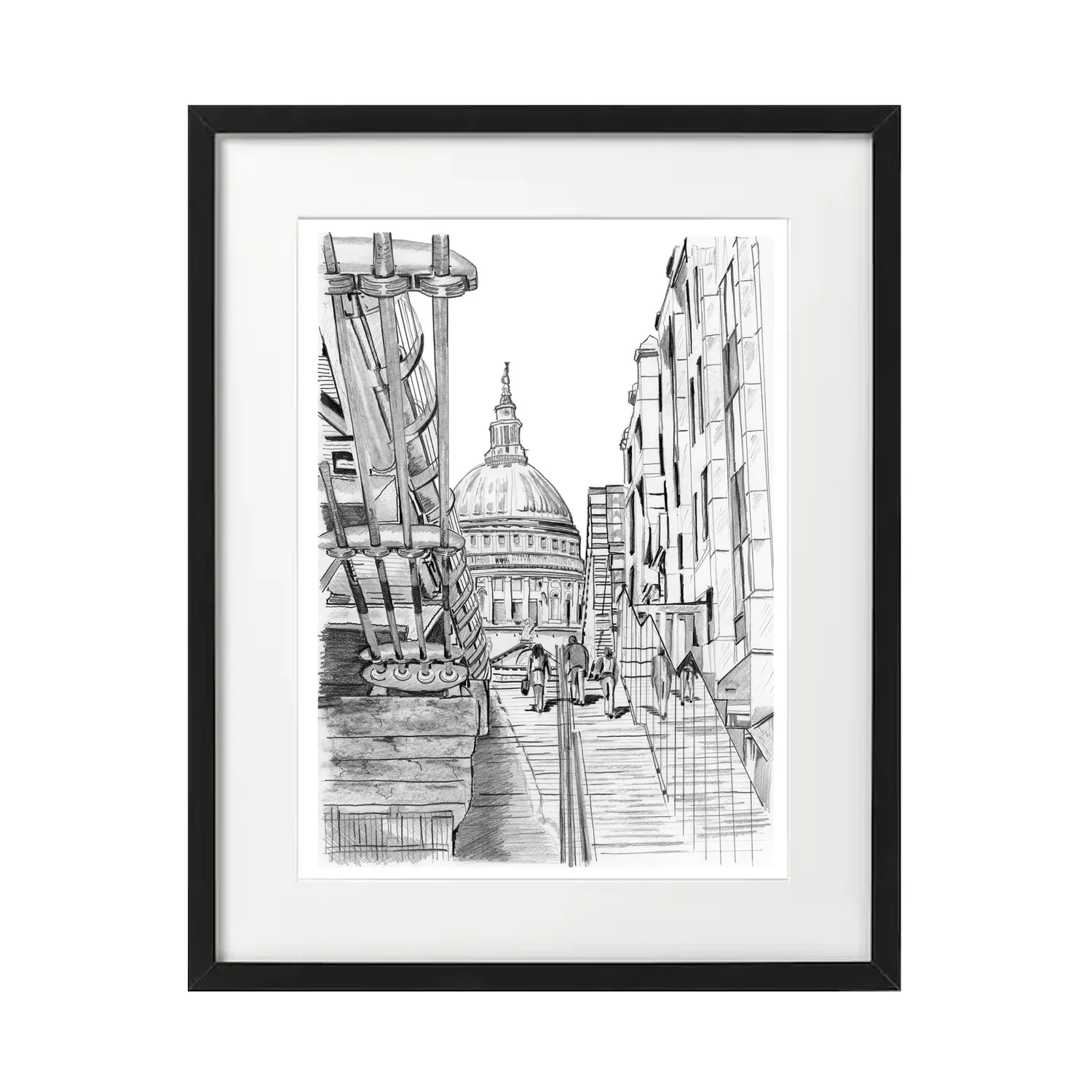 Millennium Bridge and St. Paul's Cathedral: A Captivating Pencil ...