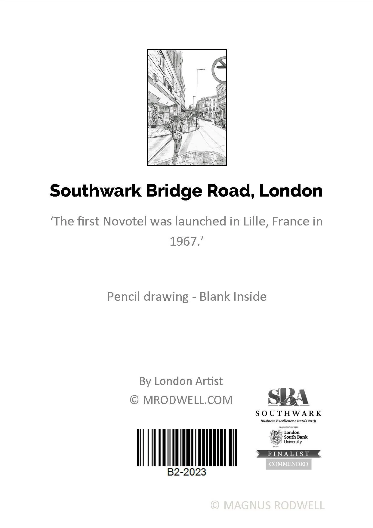 Southwark Bridge Greeting Cards, Featuring Novotel Hotel. Cards Blank ...