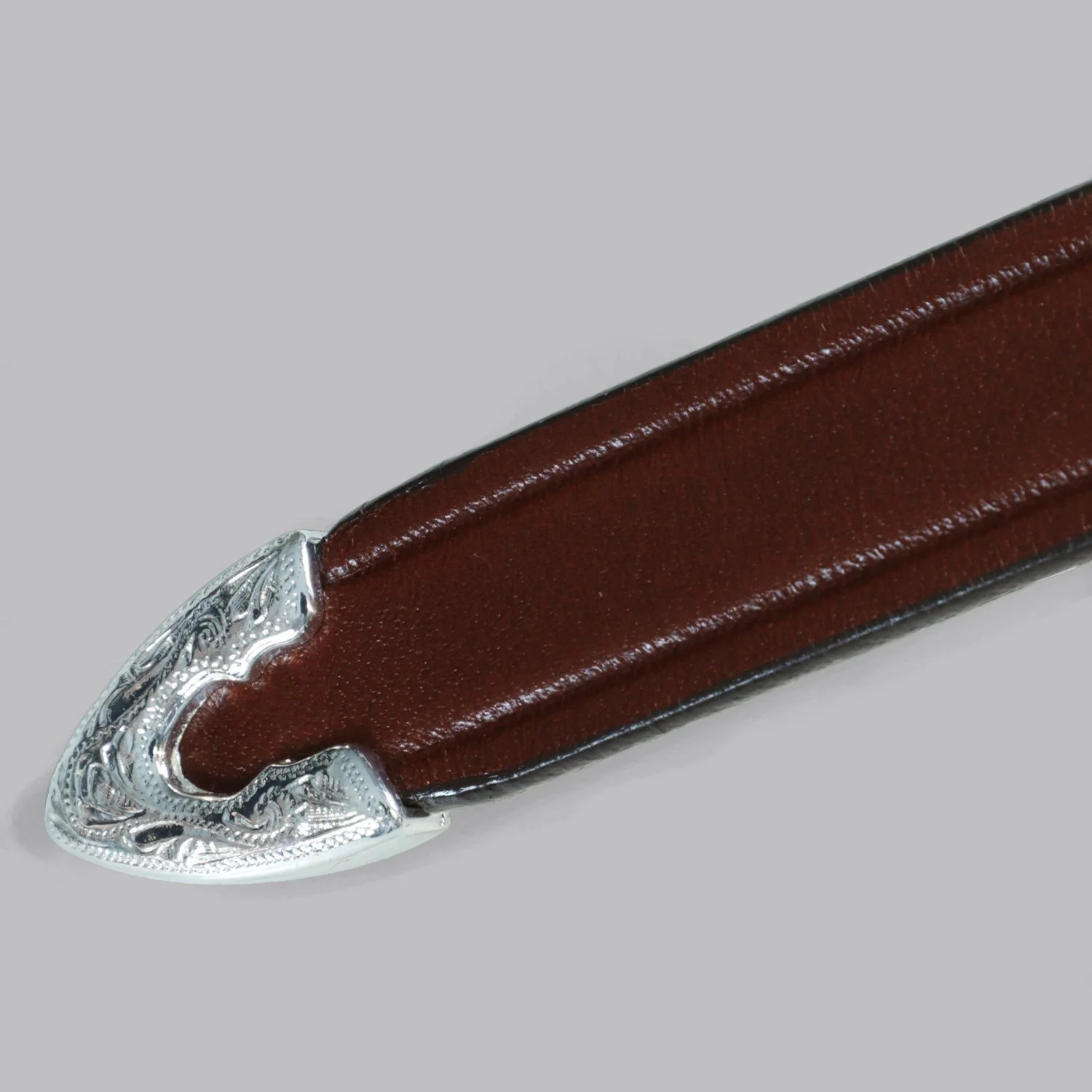 Extra Long Leather Belt with 3-pc Silver Buckle Set - Oakbark — MONITALY