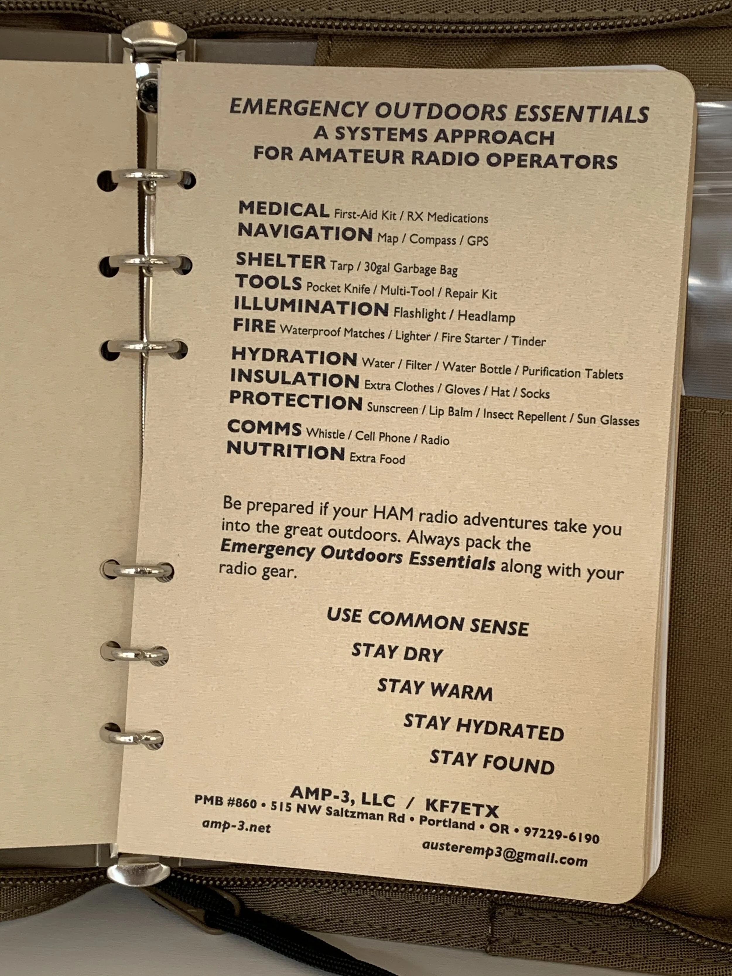 AMP-3 Ham Radio Log Book | Compact Gear for Communication