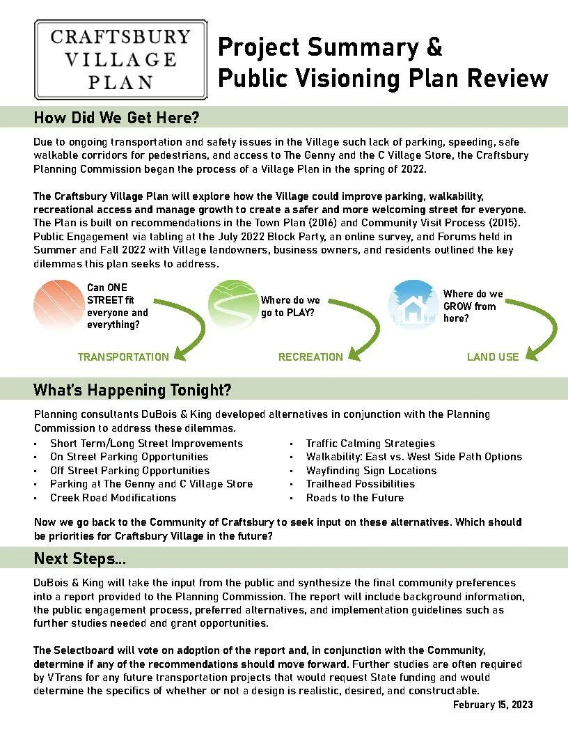 Public Visioning Meeting — Town of Craftsbury