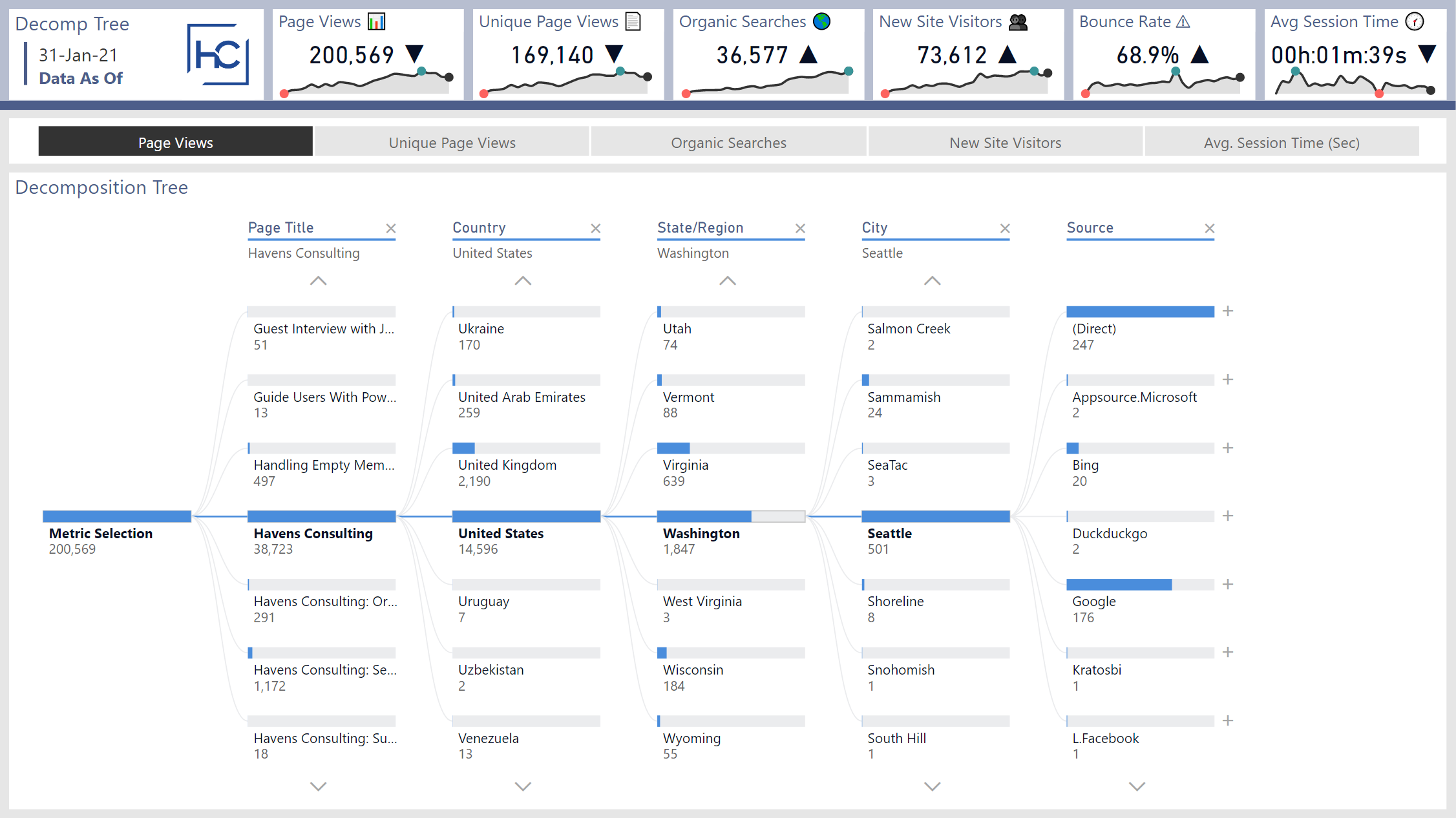 Google Analytics Report — Havens Consulting
