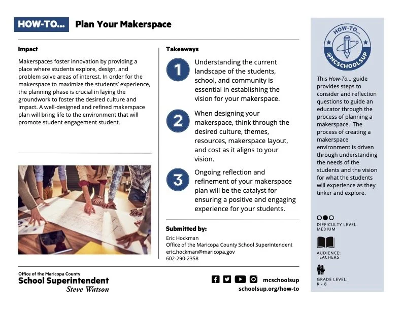 How To: Plan Your Makerspace — Office of Maricopa County School Superintendent