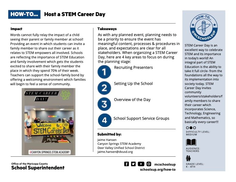 How-To: Host a STEM Career Day — Office of Maricopa County School ...