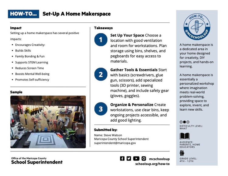 How To: Set-Up A Home Makerspace — Office of Maricopa County School ...