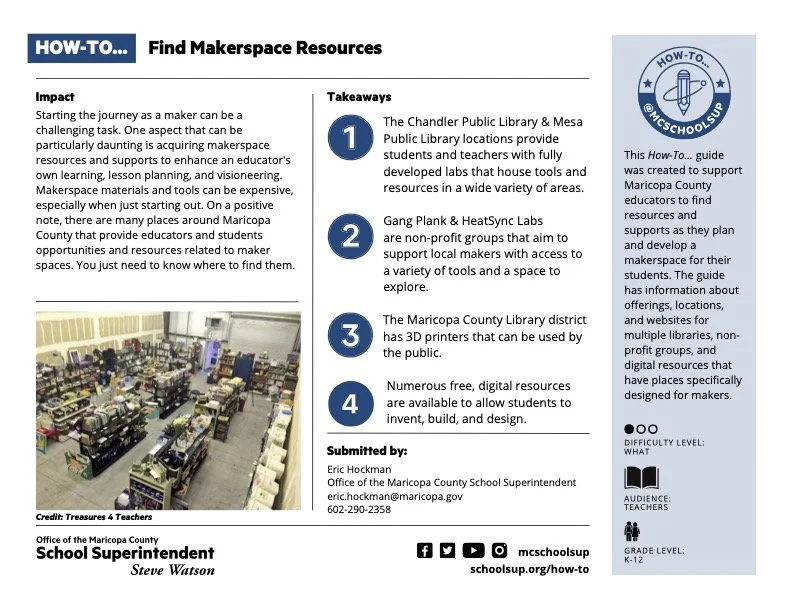 How To: Find Makerspace Resources — Office of Maricopa County School ...