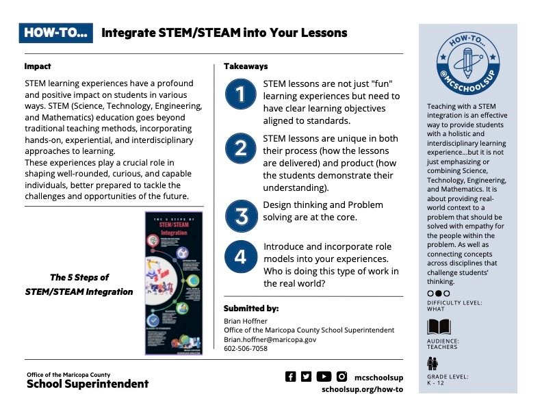 How To: Integrate STEM/STEAM into Your Lessons — Office of Maricopa ...