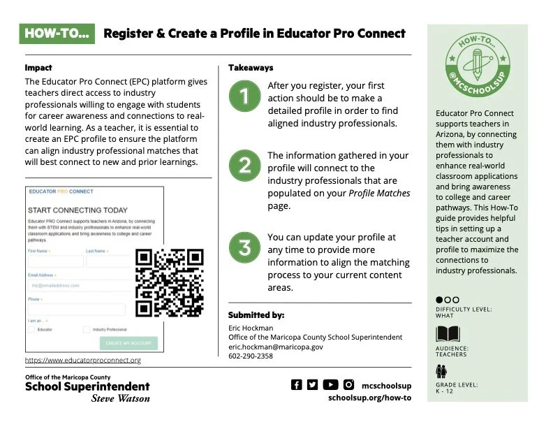 How To: Register & Create a Profile in Educator Pro Connect — Office of ...