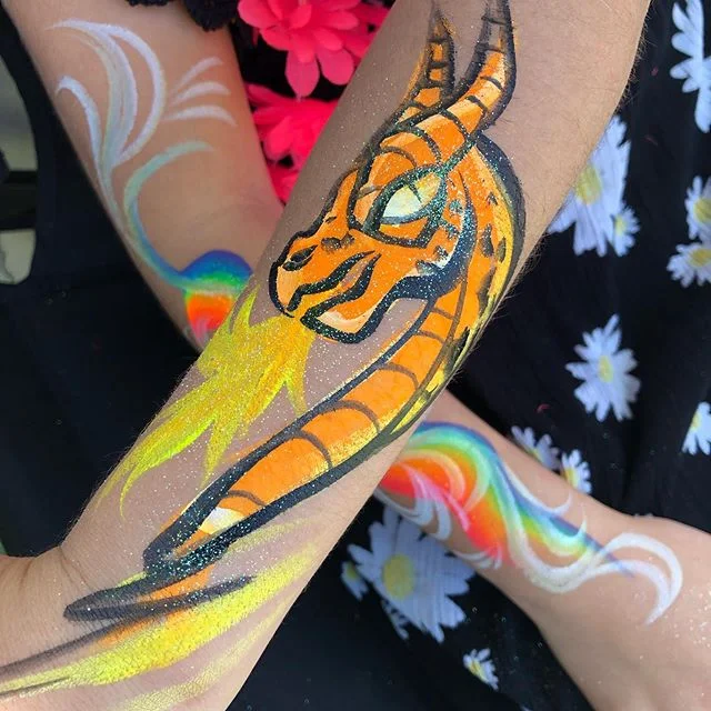 Face Painting Dragon On Arm