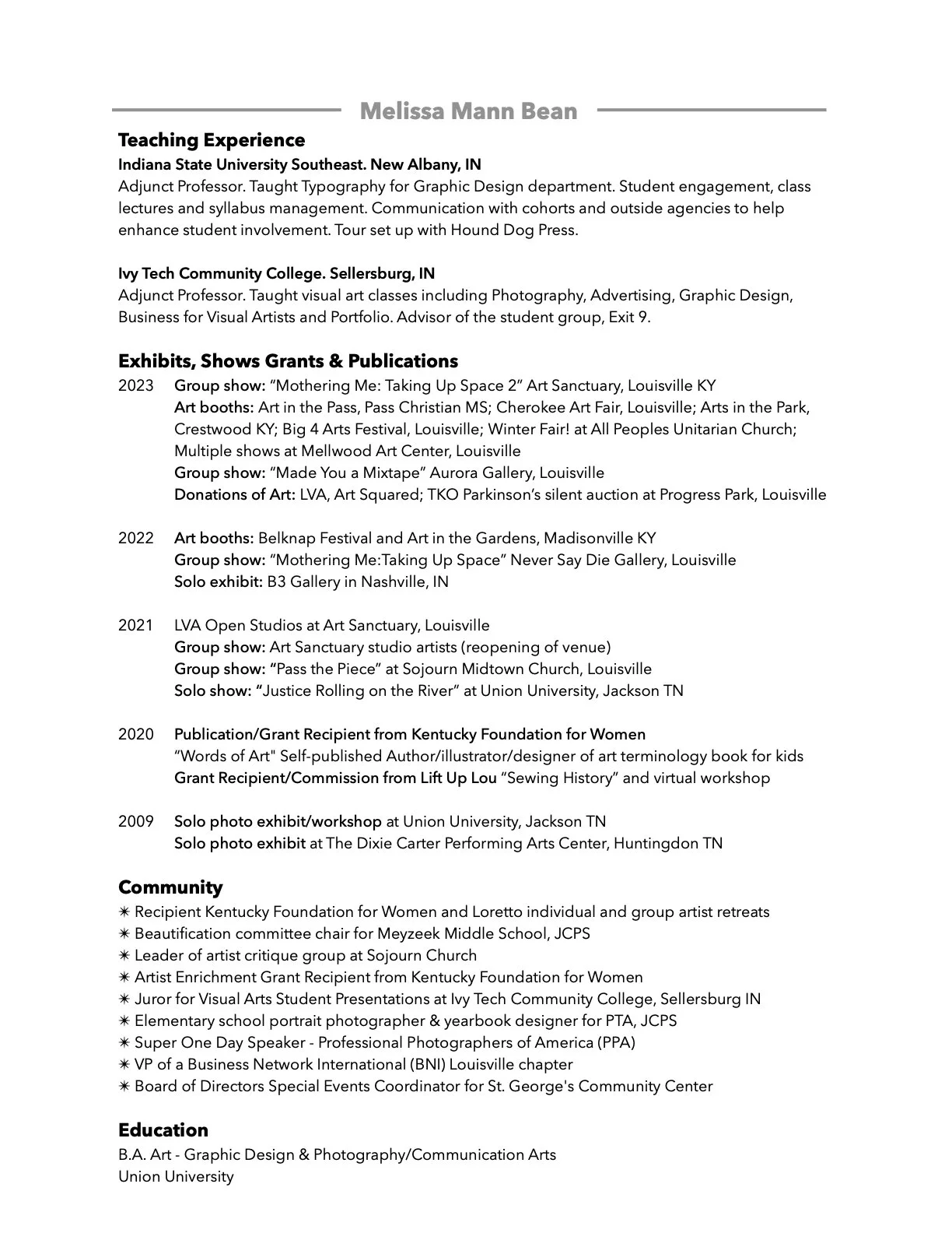 CONTACT — MelissaMannBeanArtwork