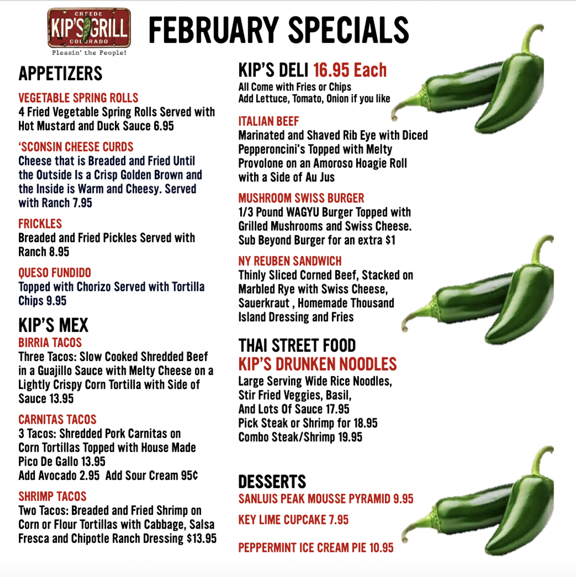 CREEDE MENU — Kip's Grill