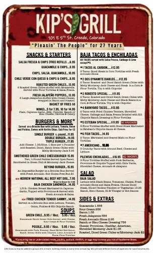 CREEDE MENU — Kip's Grill