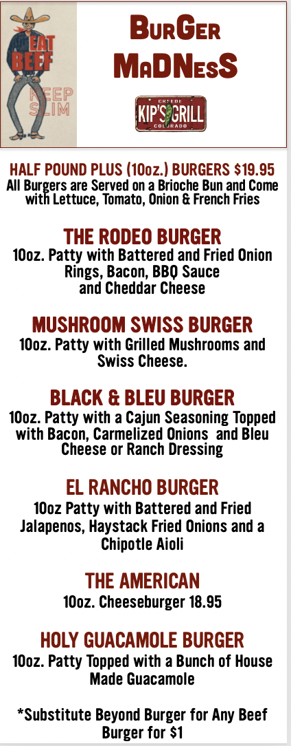 CREEDE MENU — Kip's Grill