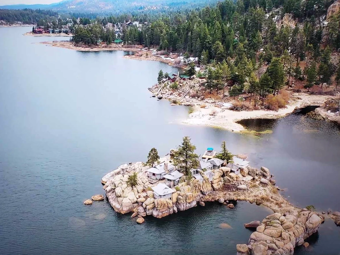 Drone Views of Treasure Island — Big Bear Southwest Shore
