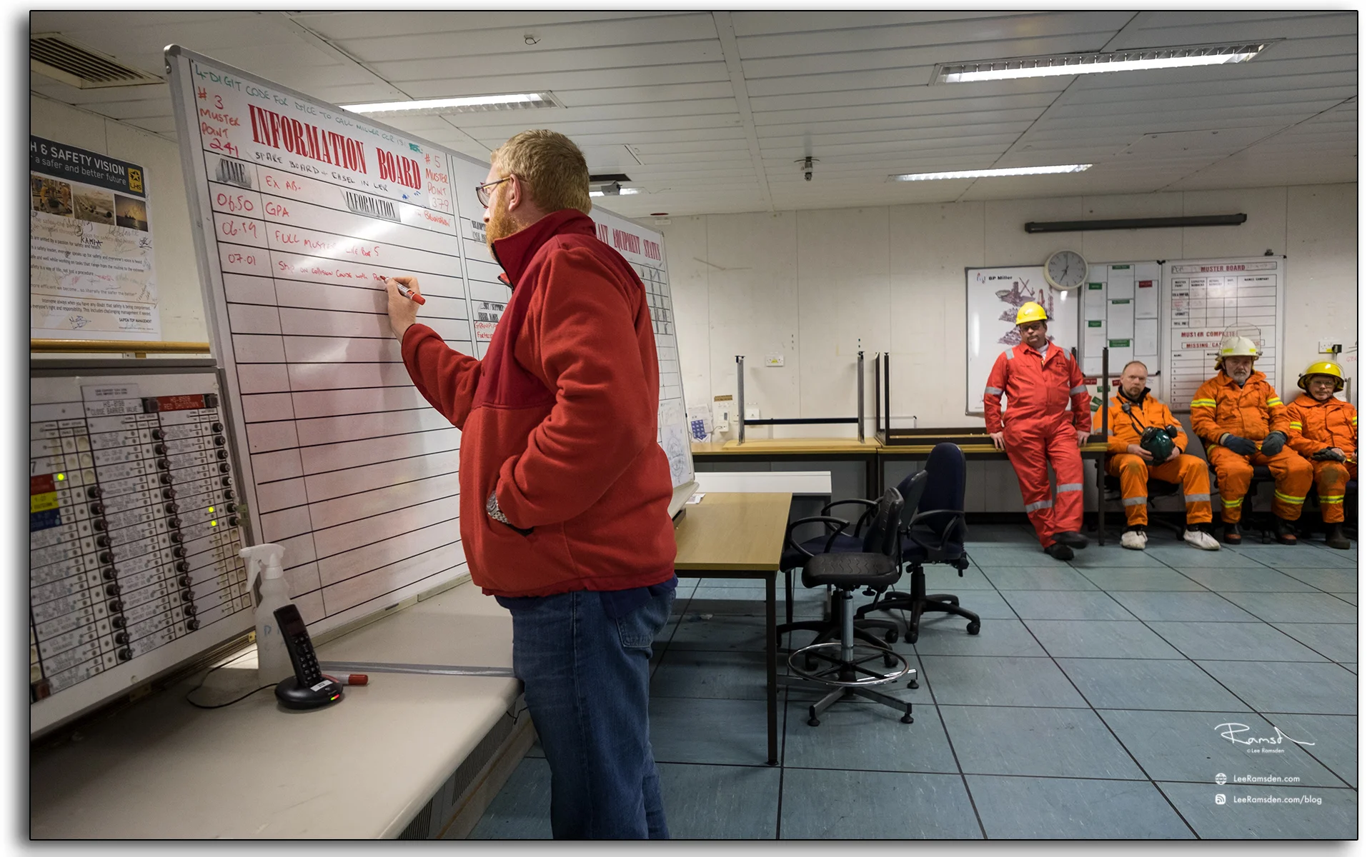 Offshore control room, emergency exercise. — Lee Ramsden