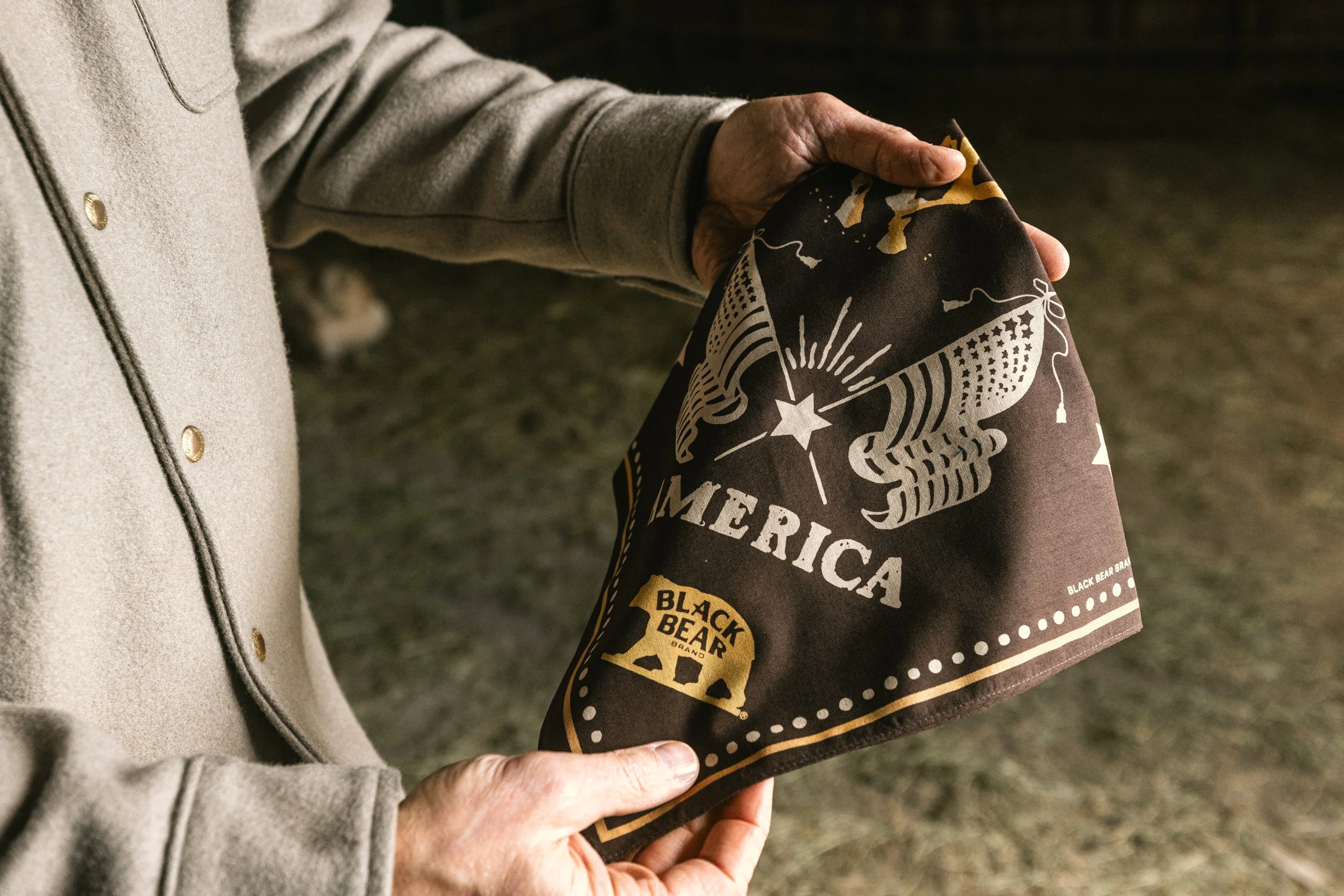 We'll Die Standin' Up - Print Cotton Bandana — Black Bear Brand