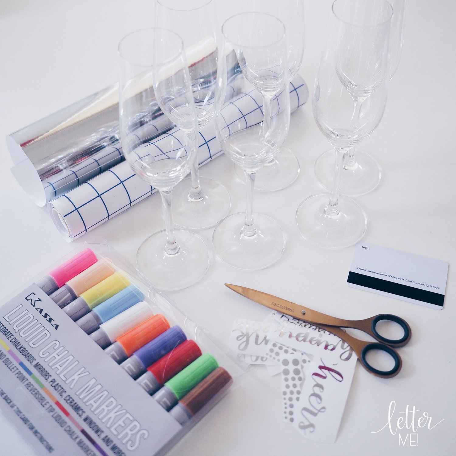 DIY - NYE Personalised Champagne Flutes — Letter Me!