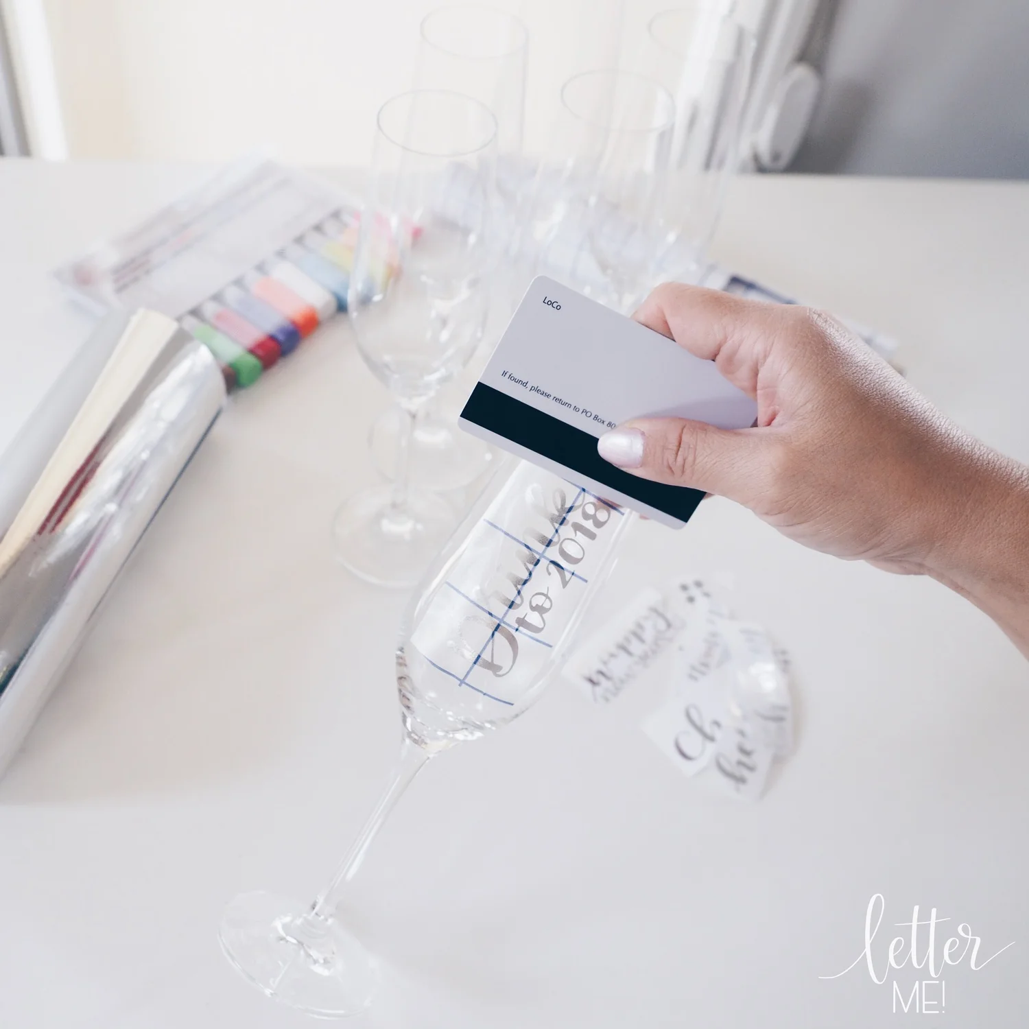 DIY - NYE Personalised Champagne Flutes — Letter Me!