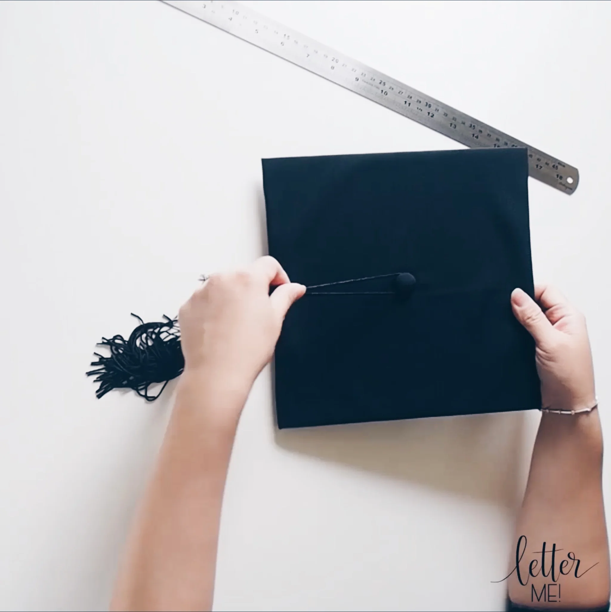 DIY Inspirational Graduation Cap — Letter Me!