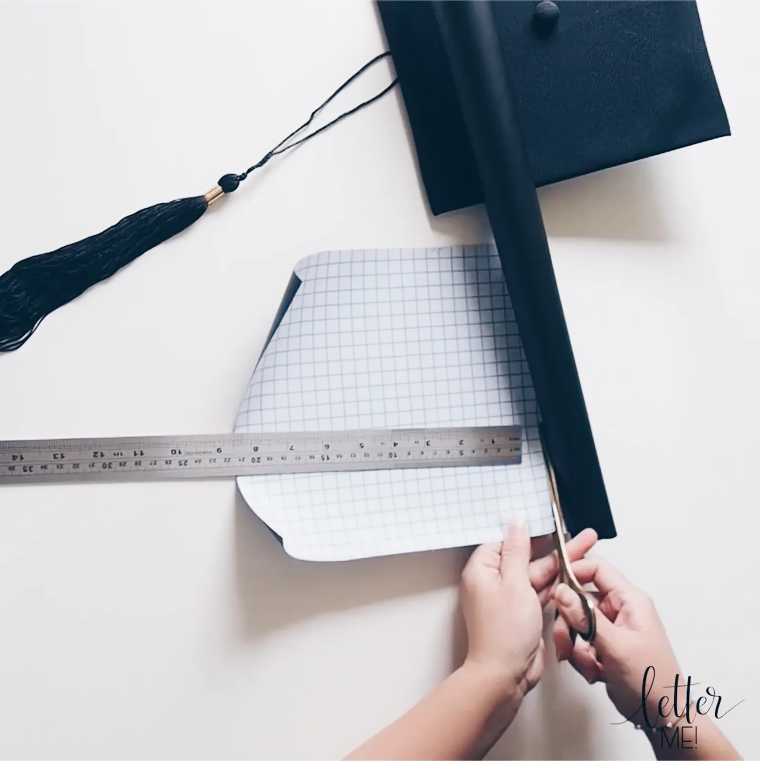 DIY Inspirational Graduation Cap — Letter Me!