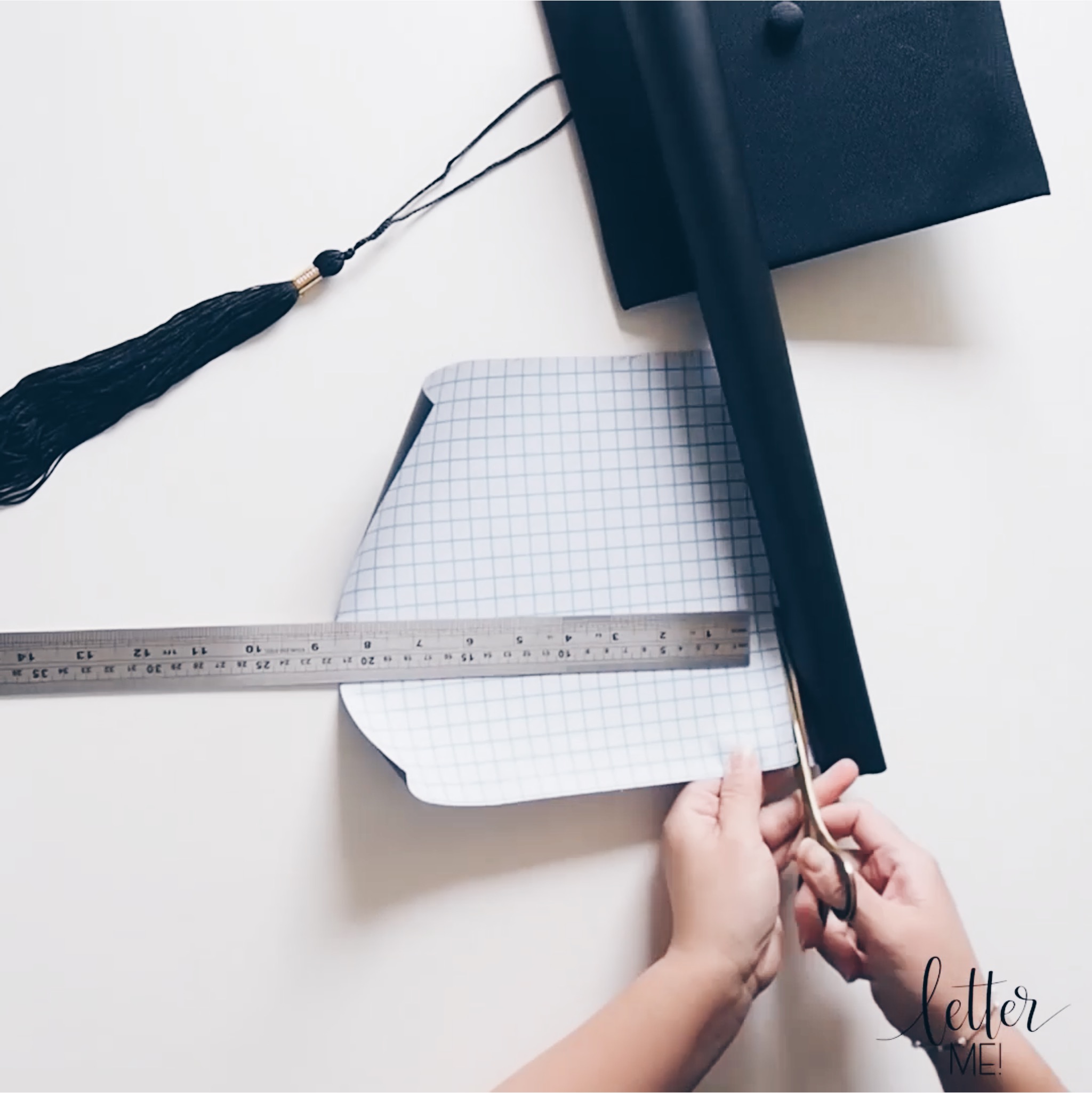 DIY Inspirational Graduation Cap — Letter Me!