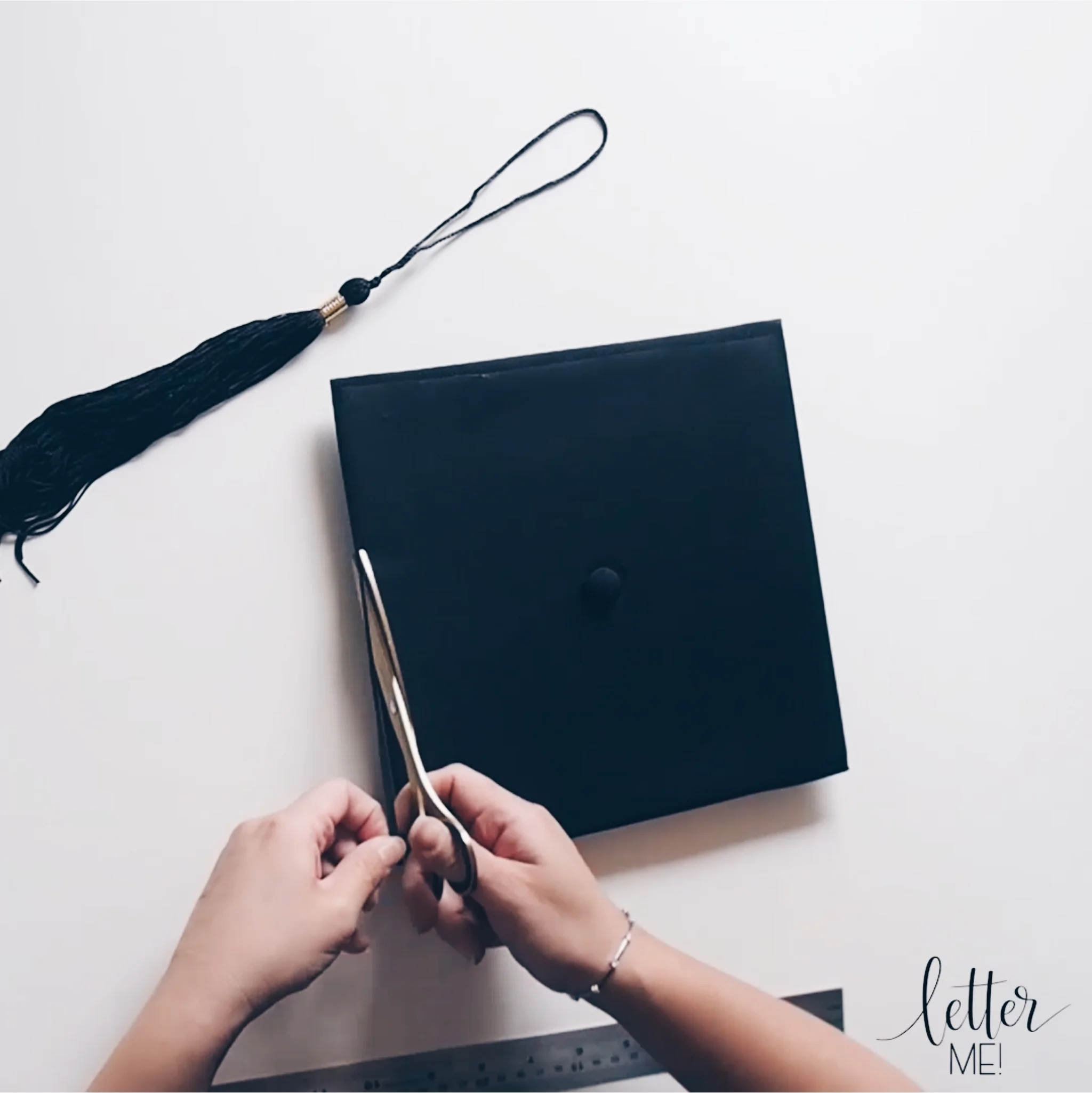 DIY Inspirational Graduation Cap — Letter Me!