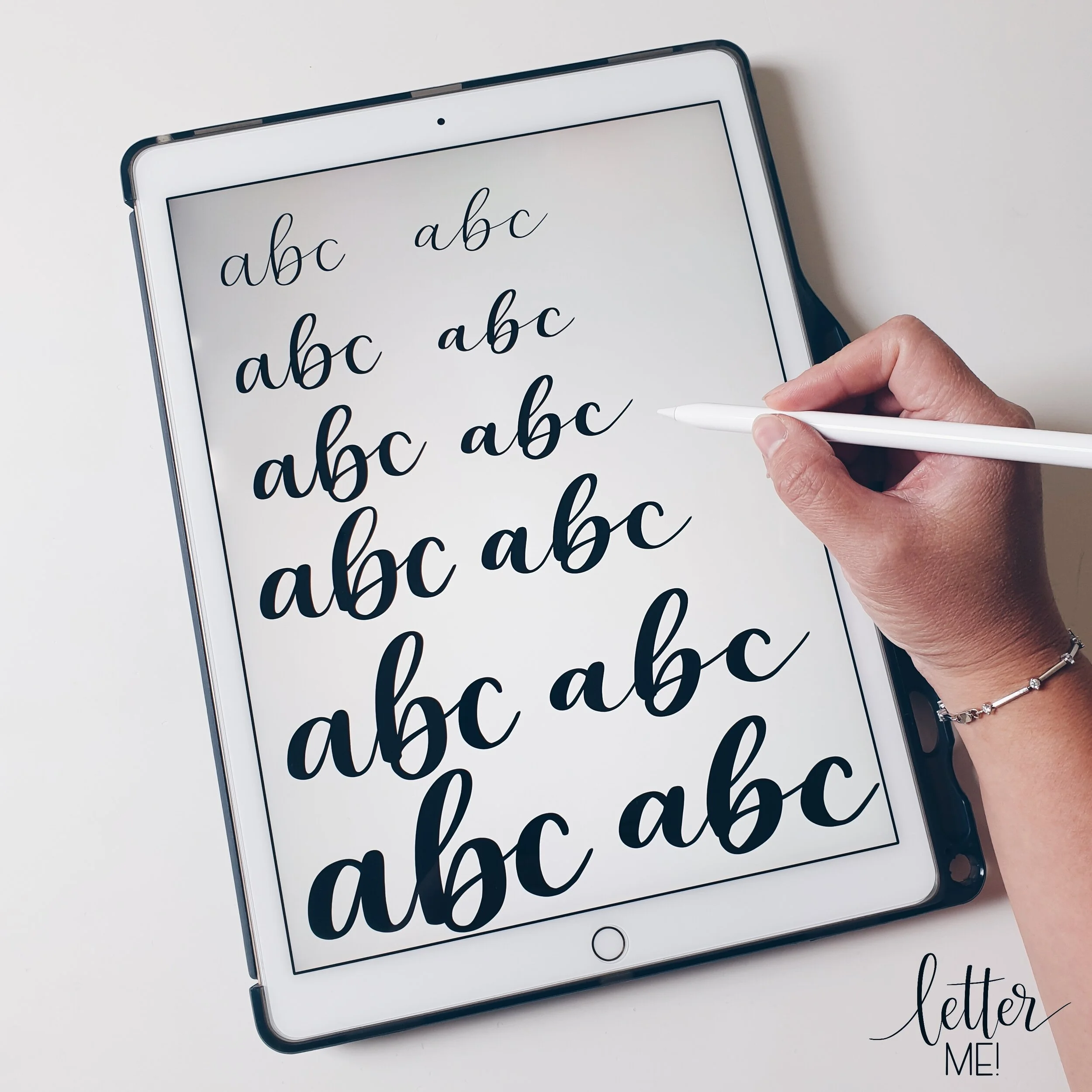 Custom calligraphy brushes for Procreate — Letter Me!