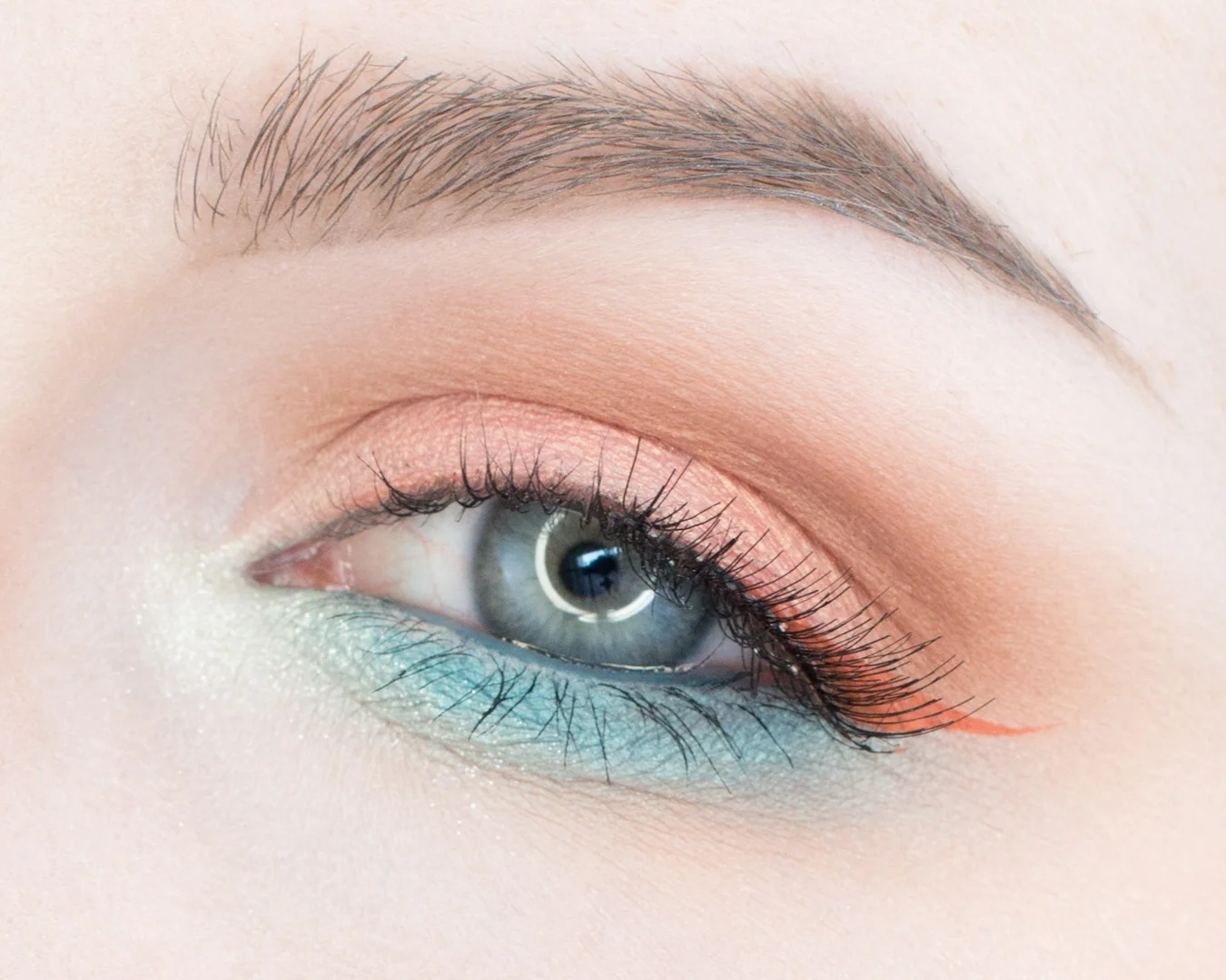 Teals and Peaches Using Melt Cosmetics Makeup Look — rebeccakshores.com