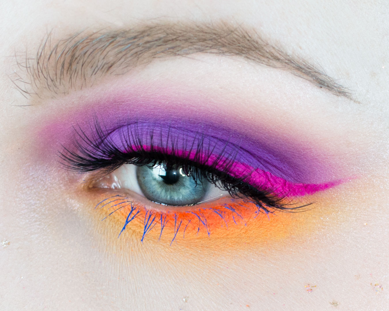 Neon Bright Eyeshadow with Glitter Freckles — rebeccakshores.com