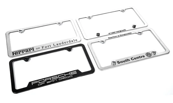 Custom Stainless Steel Laser Etched License Plate Frames | Camisasca ...