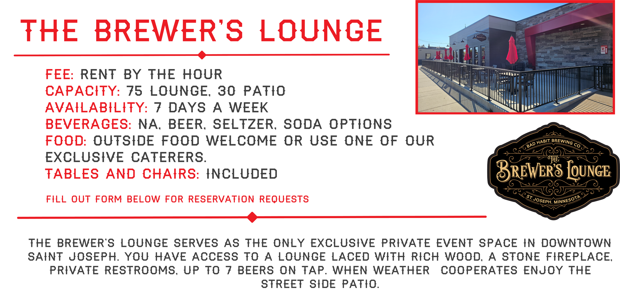 Event Rentals — Bad Habit Brewing Company