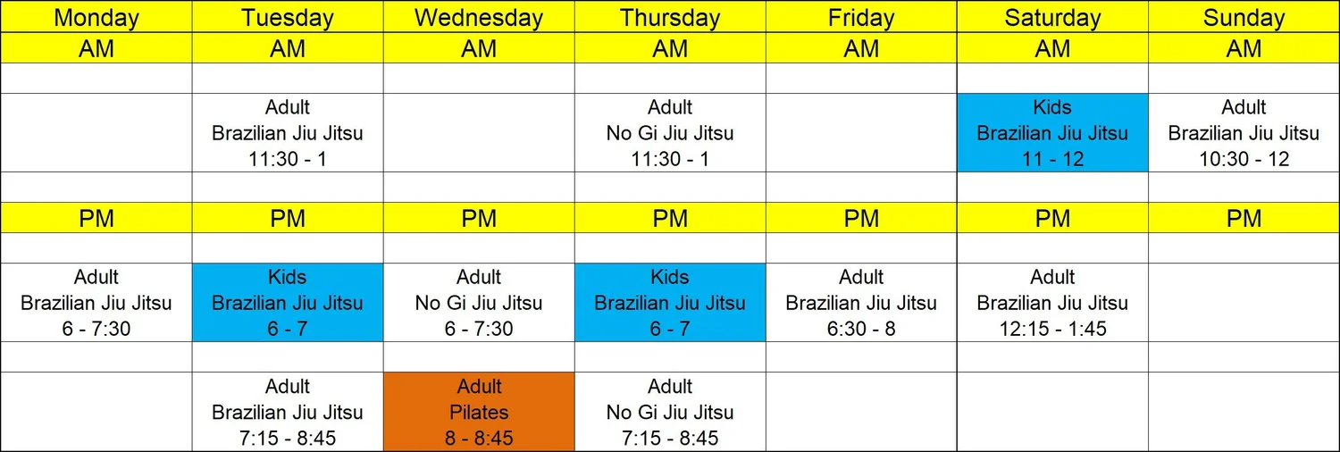 BJJ Training & Class Schedule — Tutaj Brazilian Jiu Jitsu