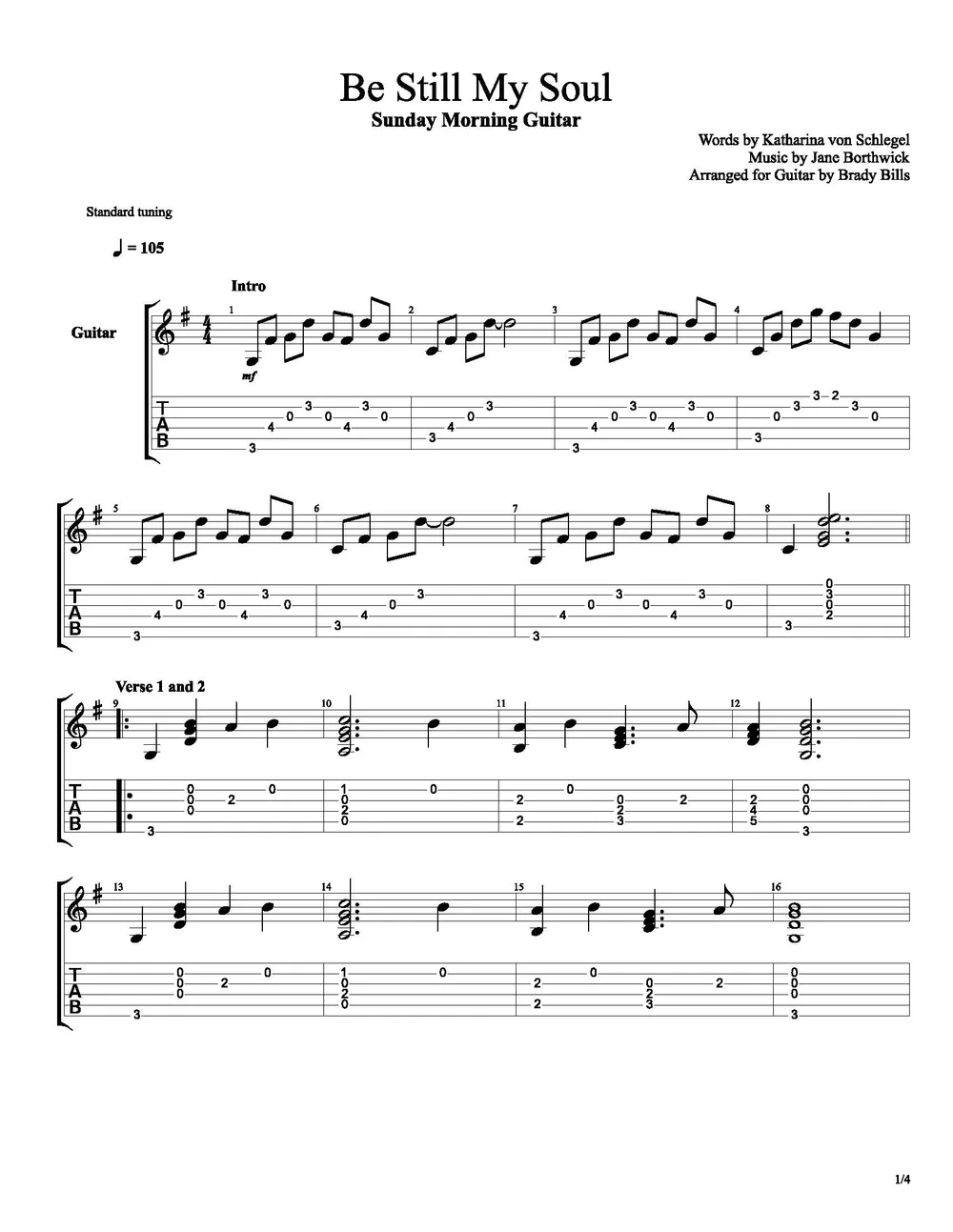 Be Still My Soul Guitar Chords