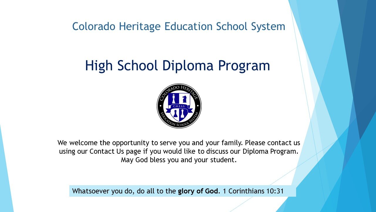High School Diploma Program — Colorado Heritage