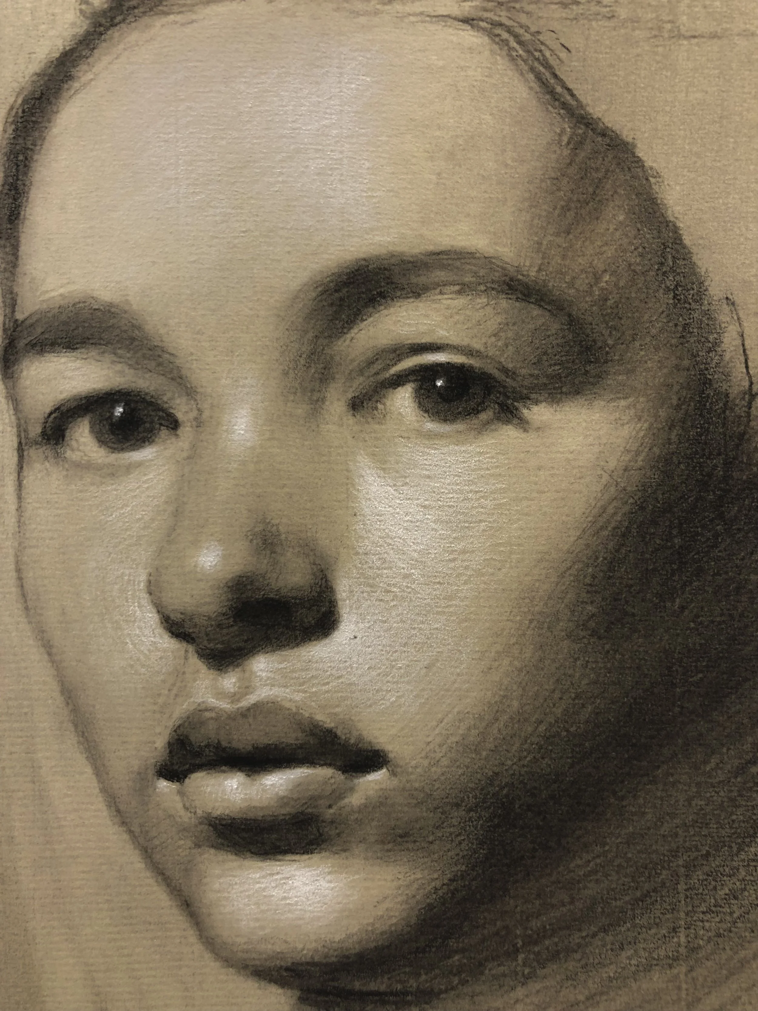 Portrait Drawing in Charcoal and White Chalk — Art Classes and Lessons ...