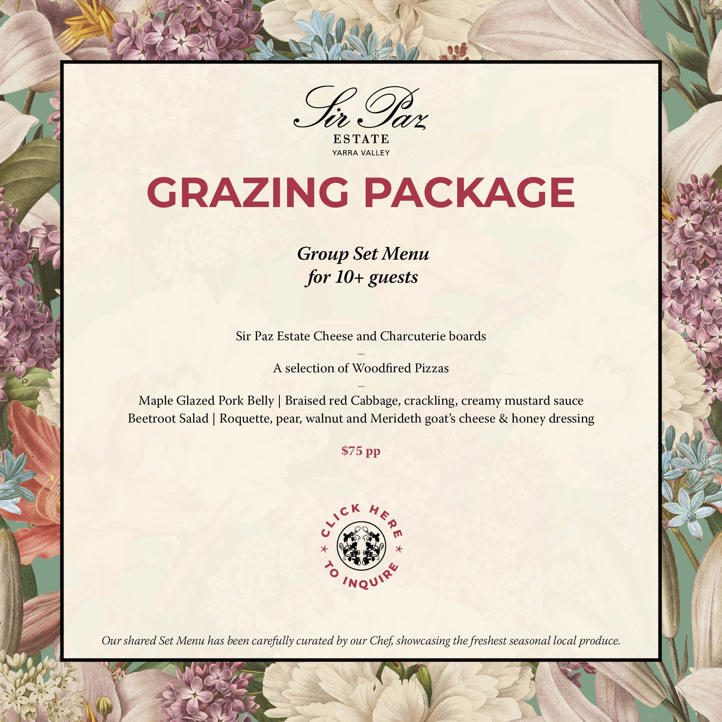 Reservations — Sir Paz Estate, Yarra Valley