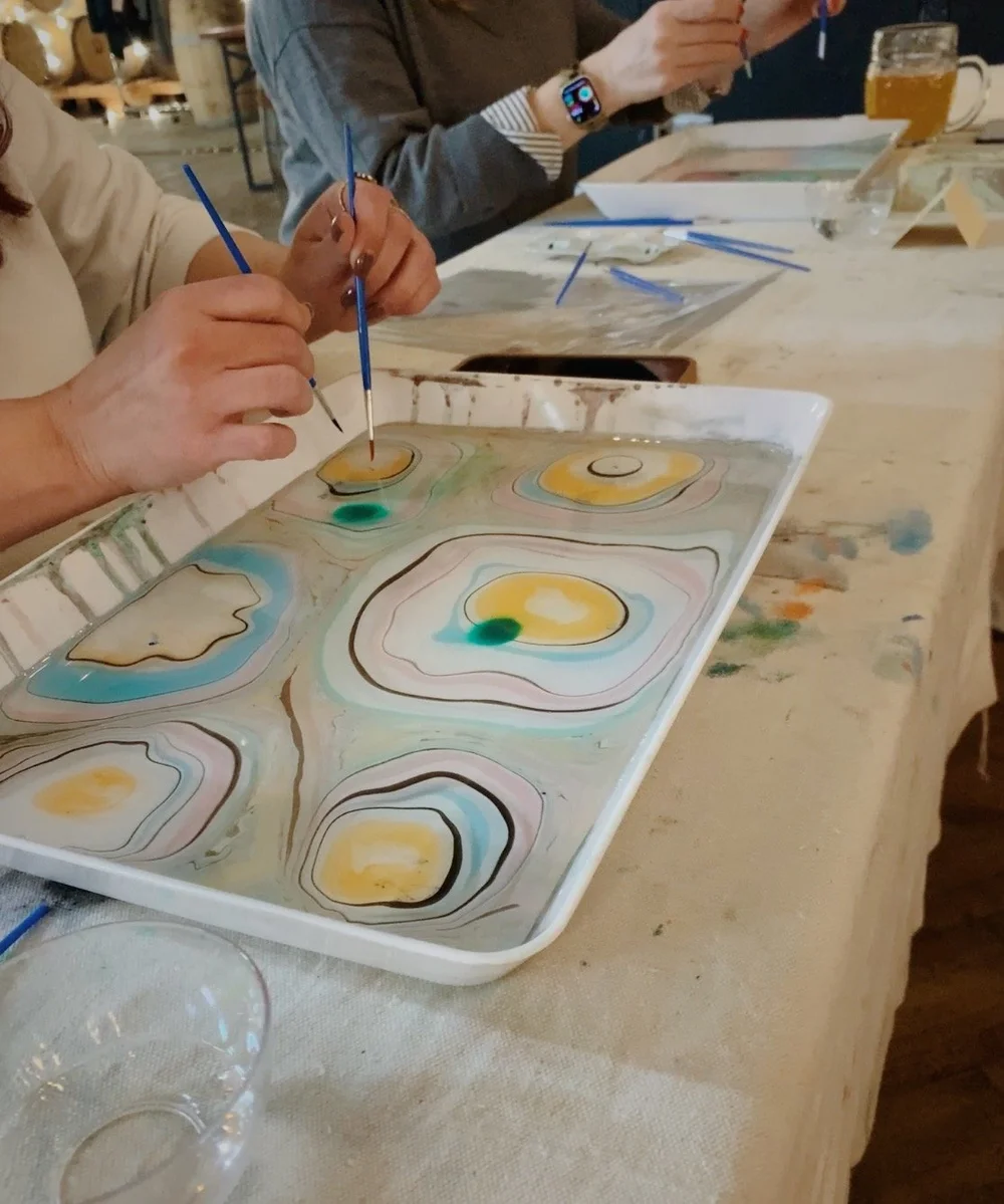 Suminagashi: Meditative Paper Marbling Workshop at Dovetail Brewery ...