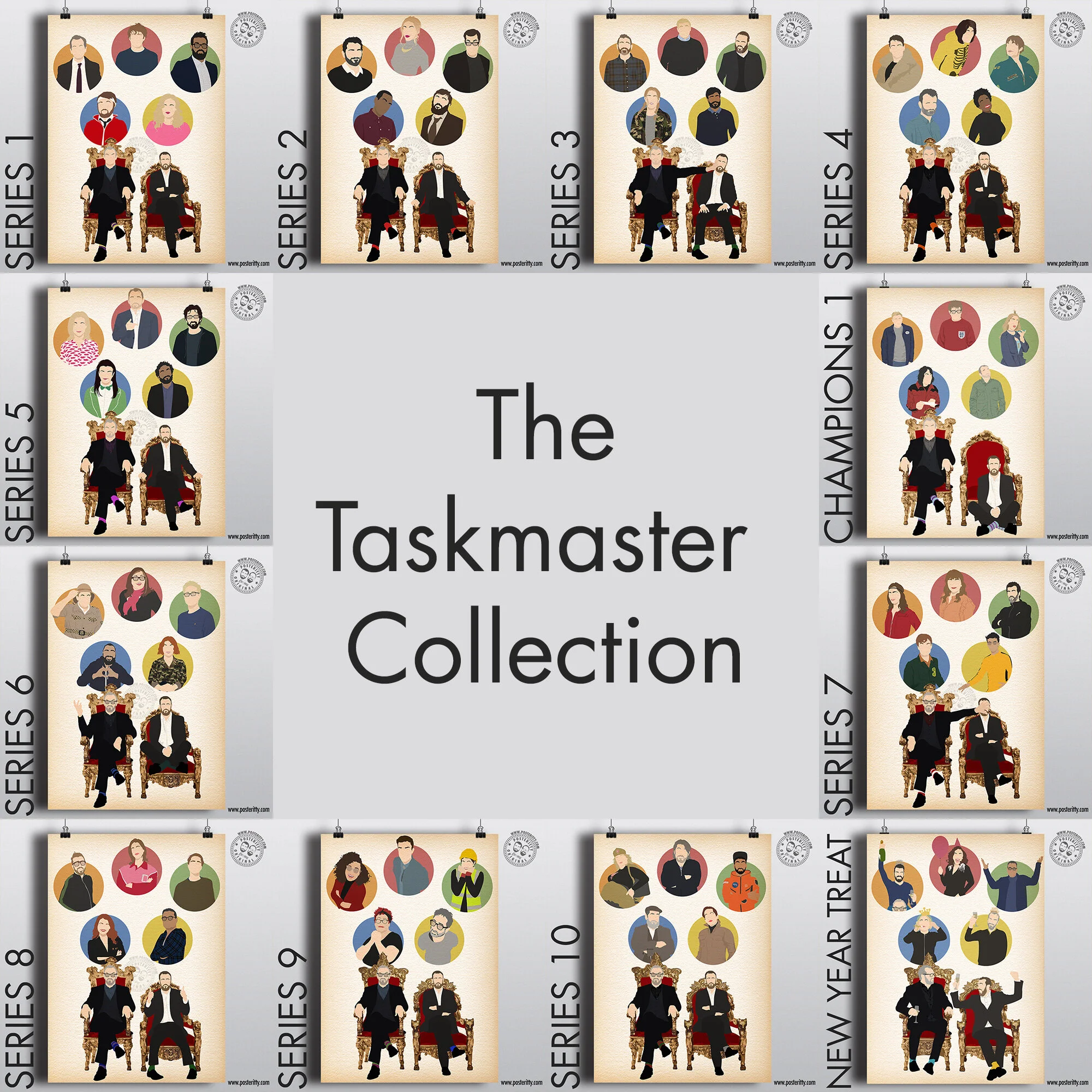 Taskmaster - Minimalist Contestants Posters — Posteritty