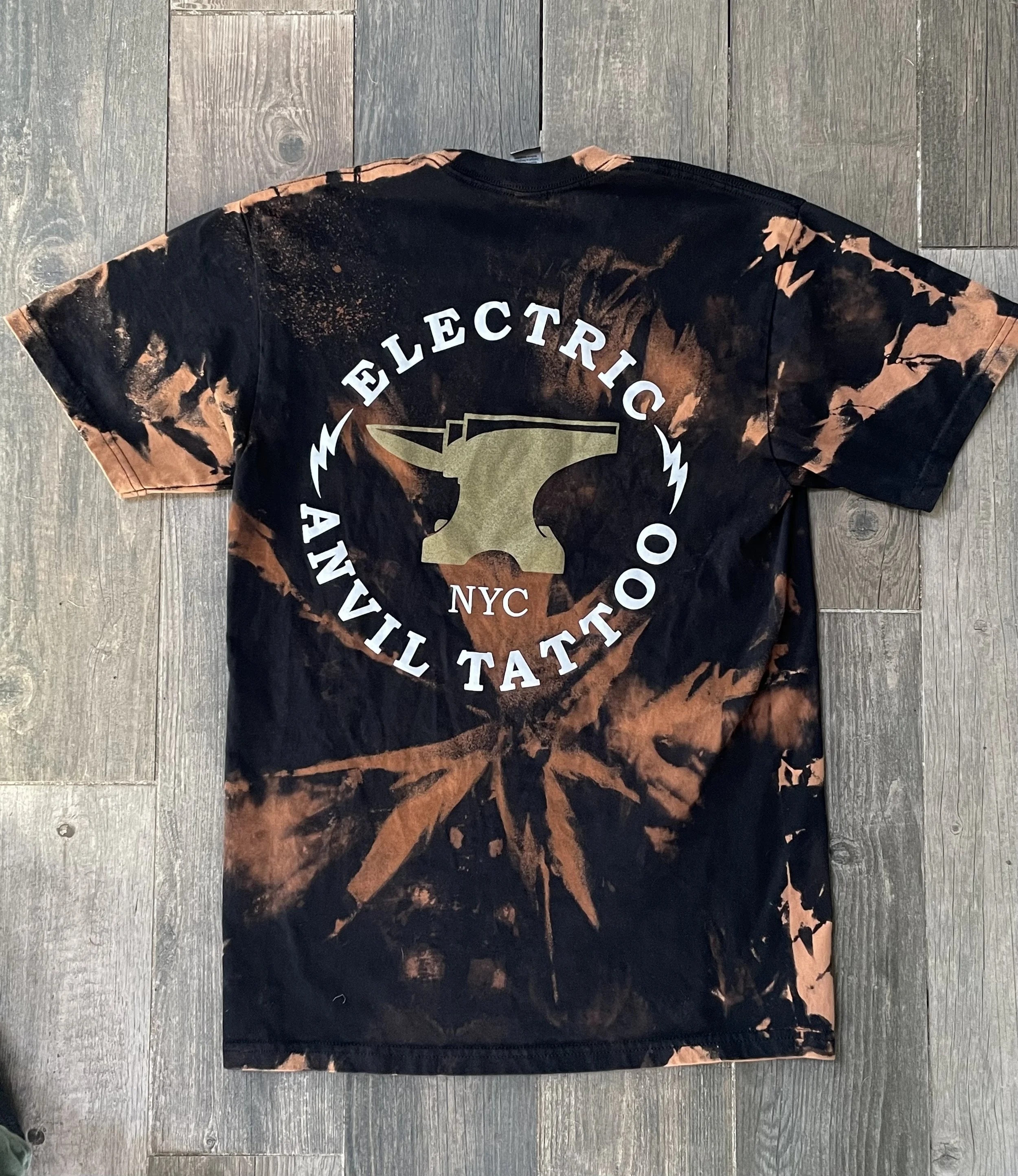 Electric Anvil bleach Tie Dye tee — Electric Anvil Tattoo