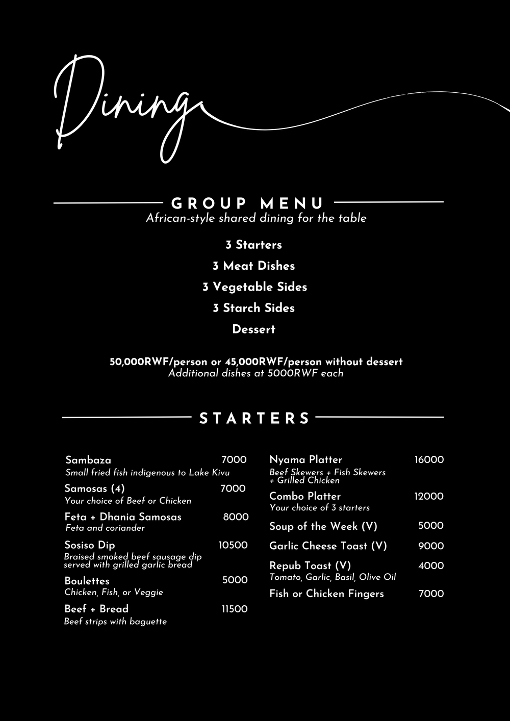 East African Cuisine — Repub Lounge Kigali