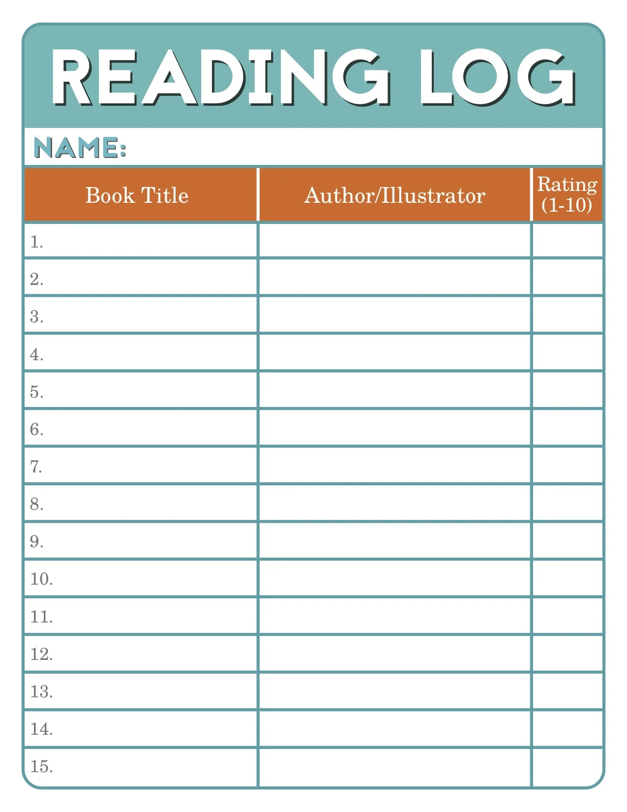 Stefanie Hohl - Blog - Reading Log Freebie