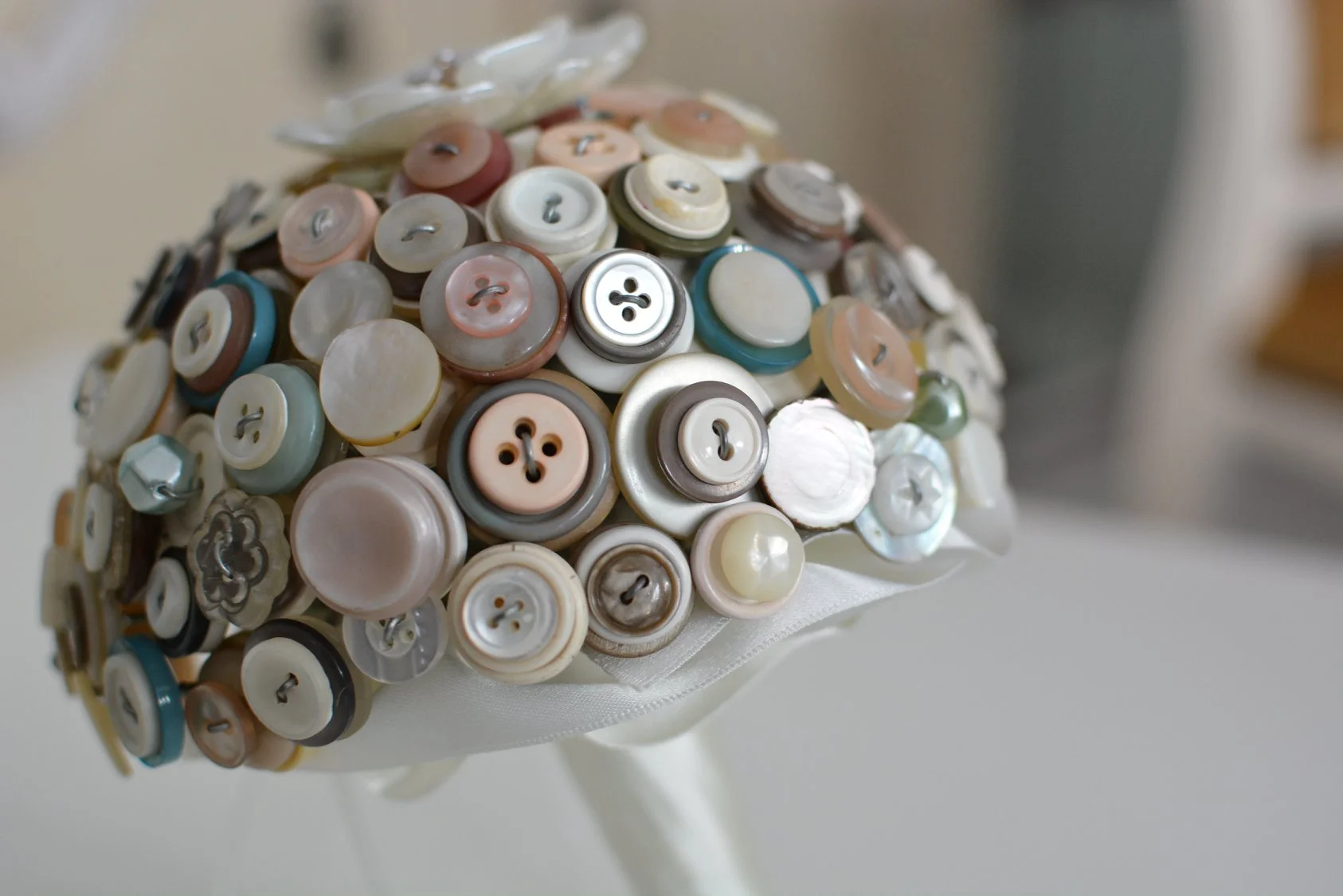 Ready Made Teardrop Paper Flower, Button & Brooch Bouquet — I Heart Buttons