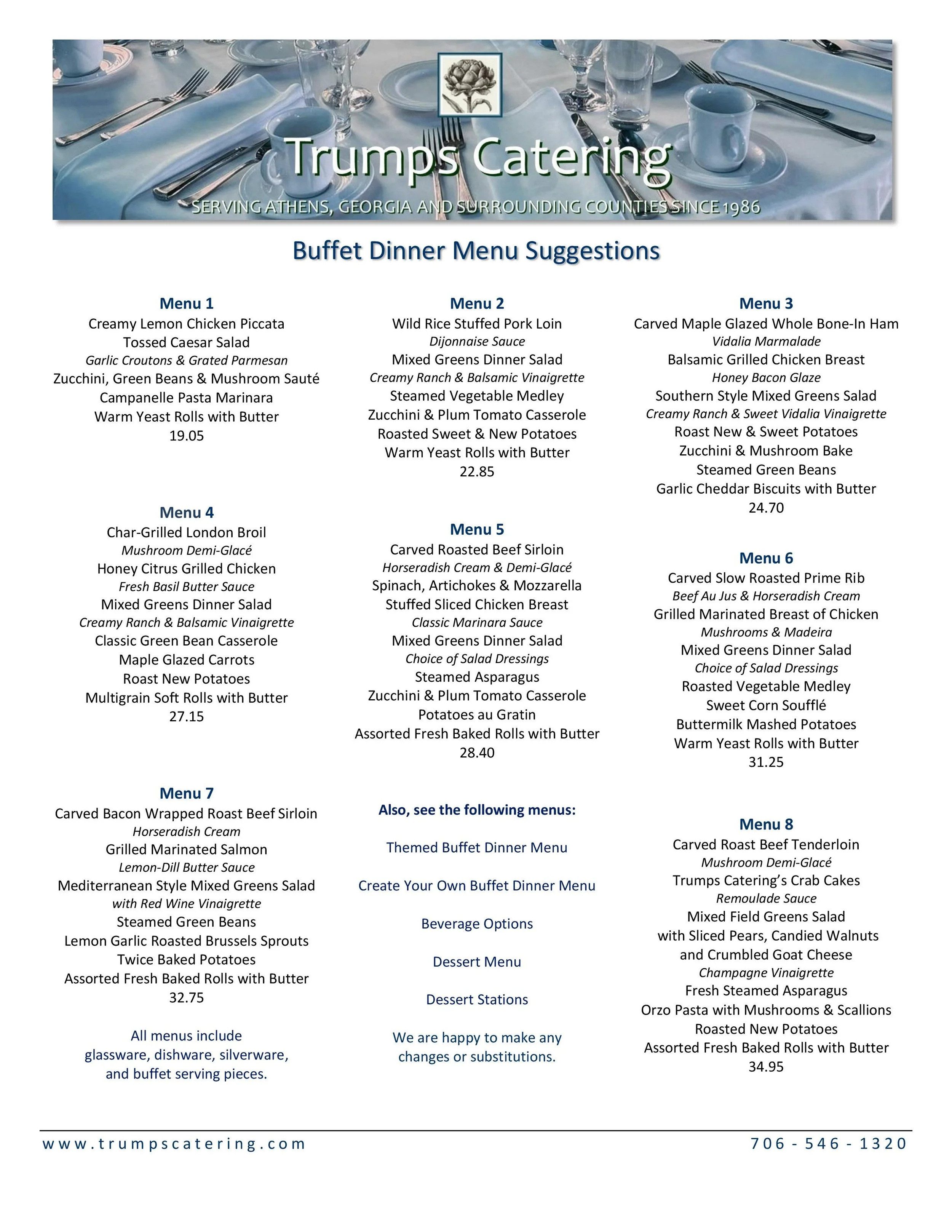 Buffet Dinner — Trumps Catering