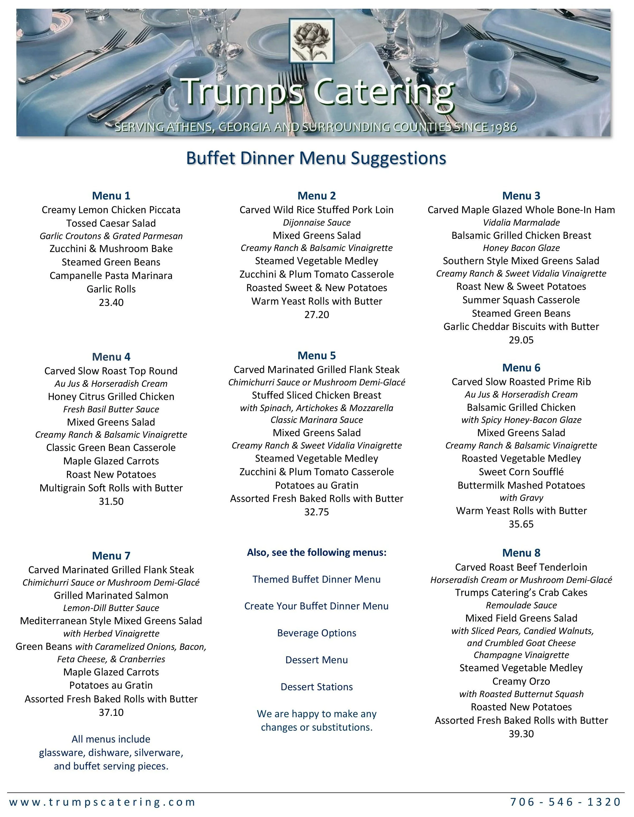 Buffet Dinner — Trumps Catering