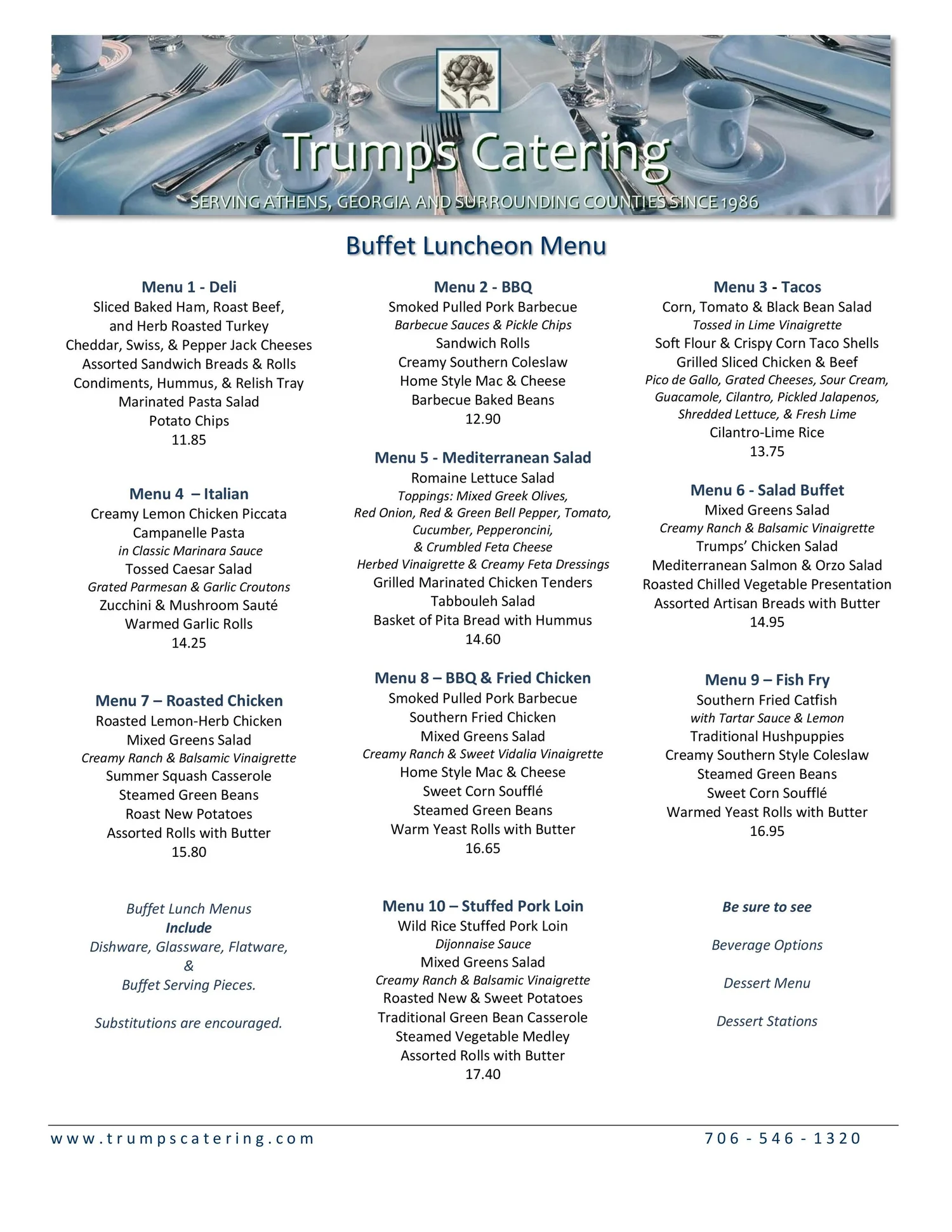 Buffet Luncheon — Trumps Catering